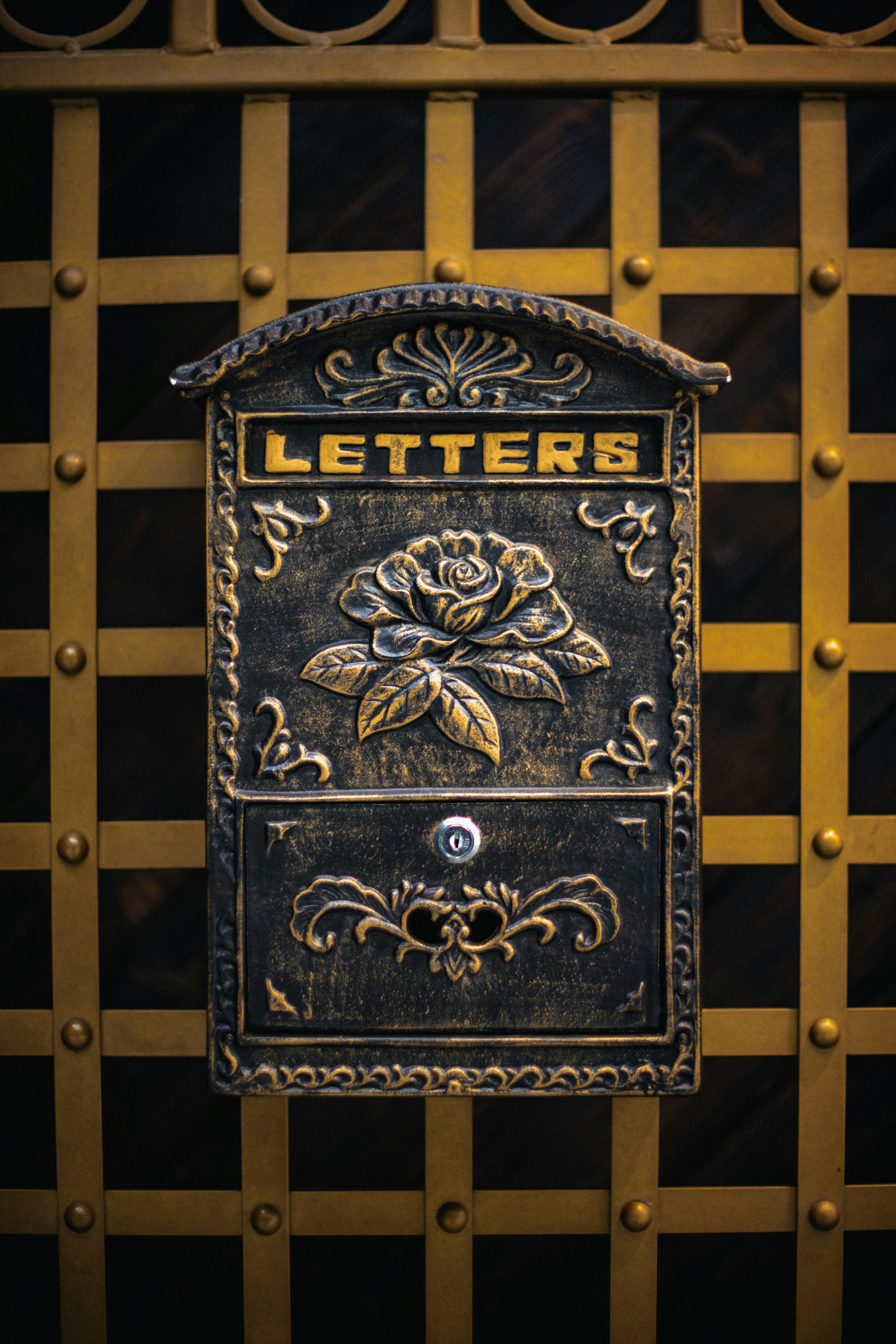 An ornate mailbox displays the word "letters". photo – Free Gate Image ...