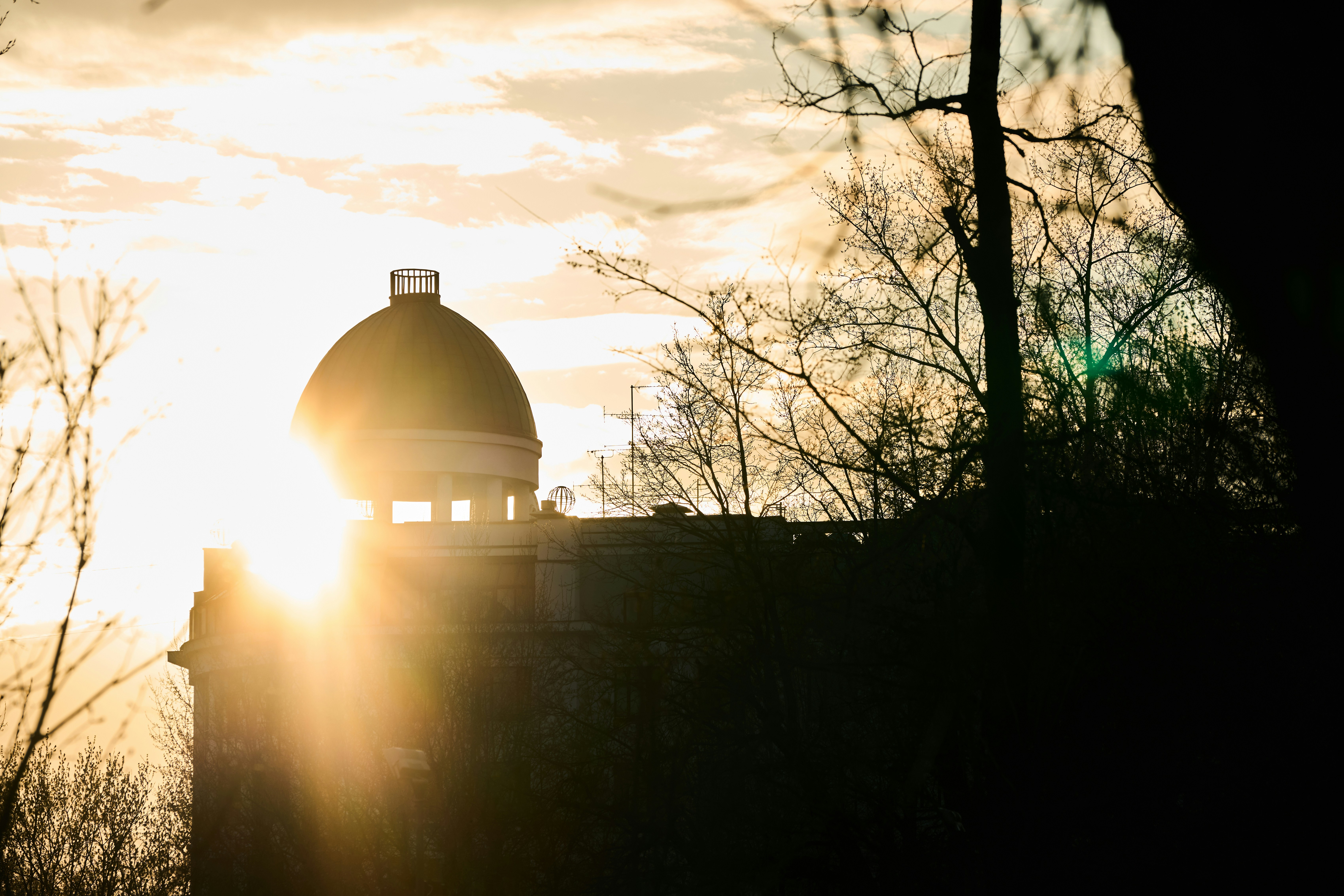 Sunlit Silhouette: The Dome's Embrace