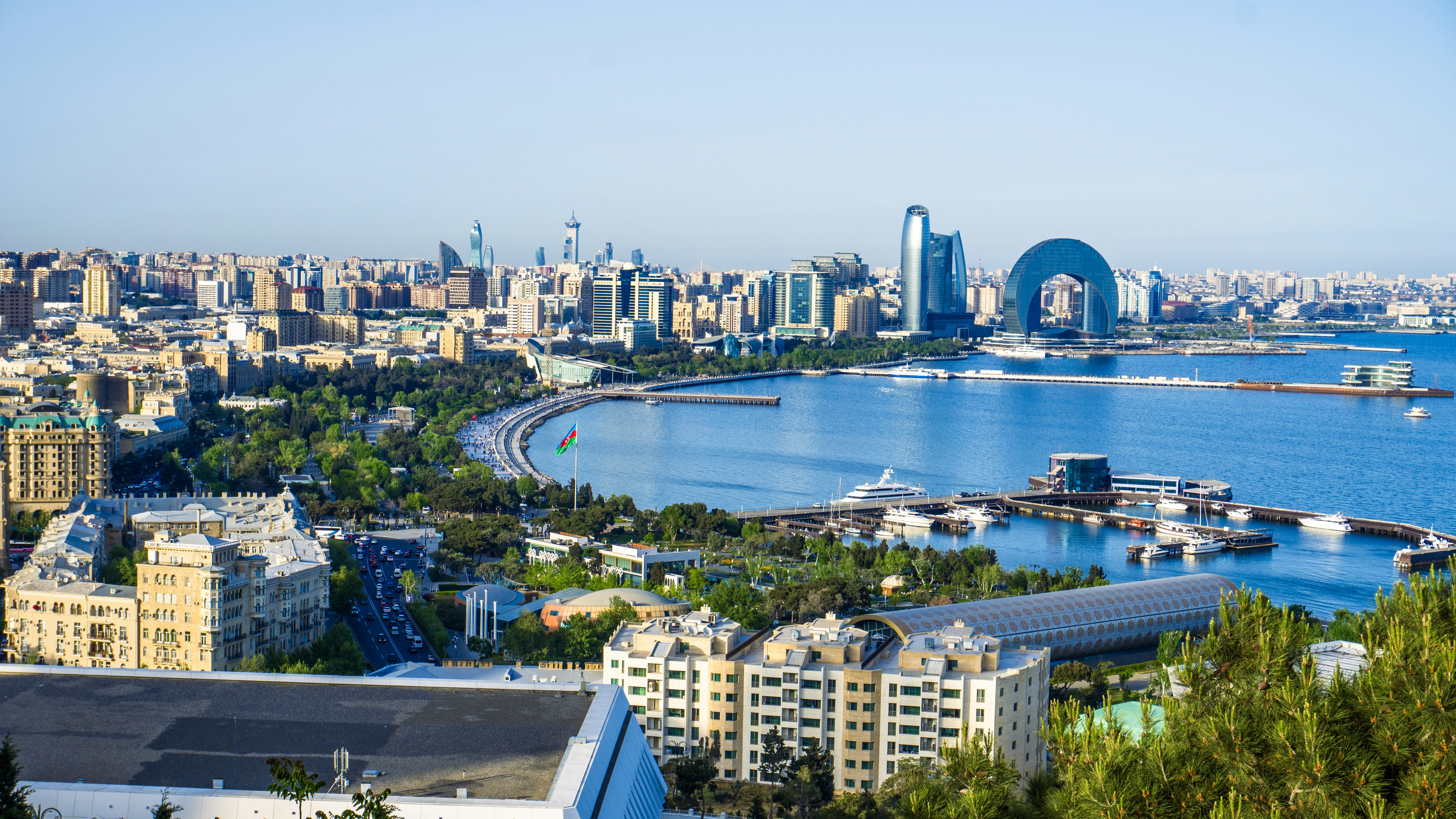 Cityscape of baku, azerbaijan, by the caspian sea. photo – Free Travel ...