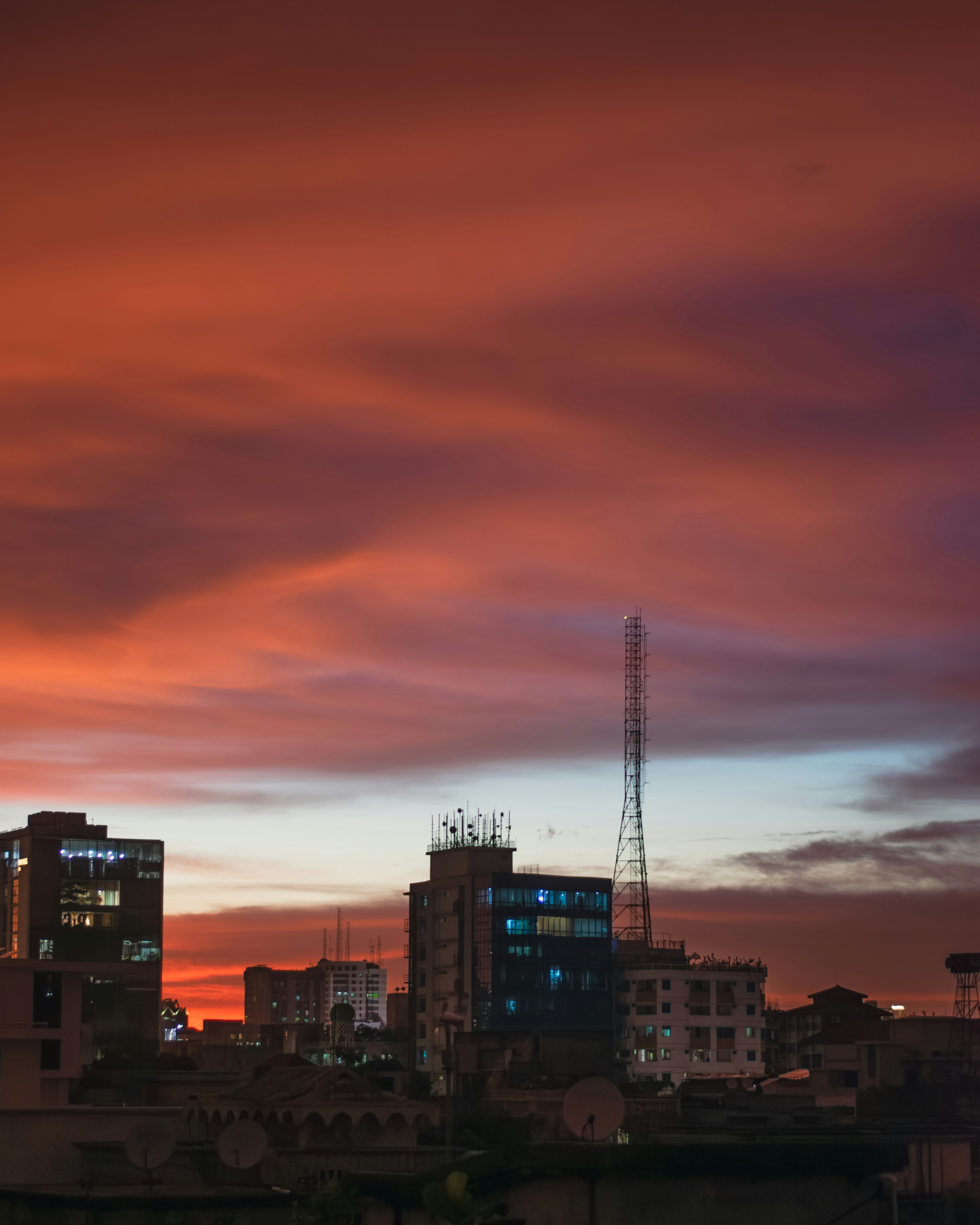 Urban Sunset Over Quiet Rooftops