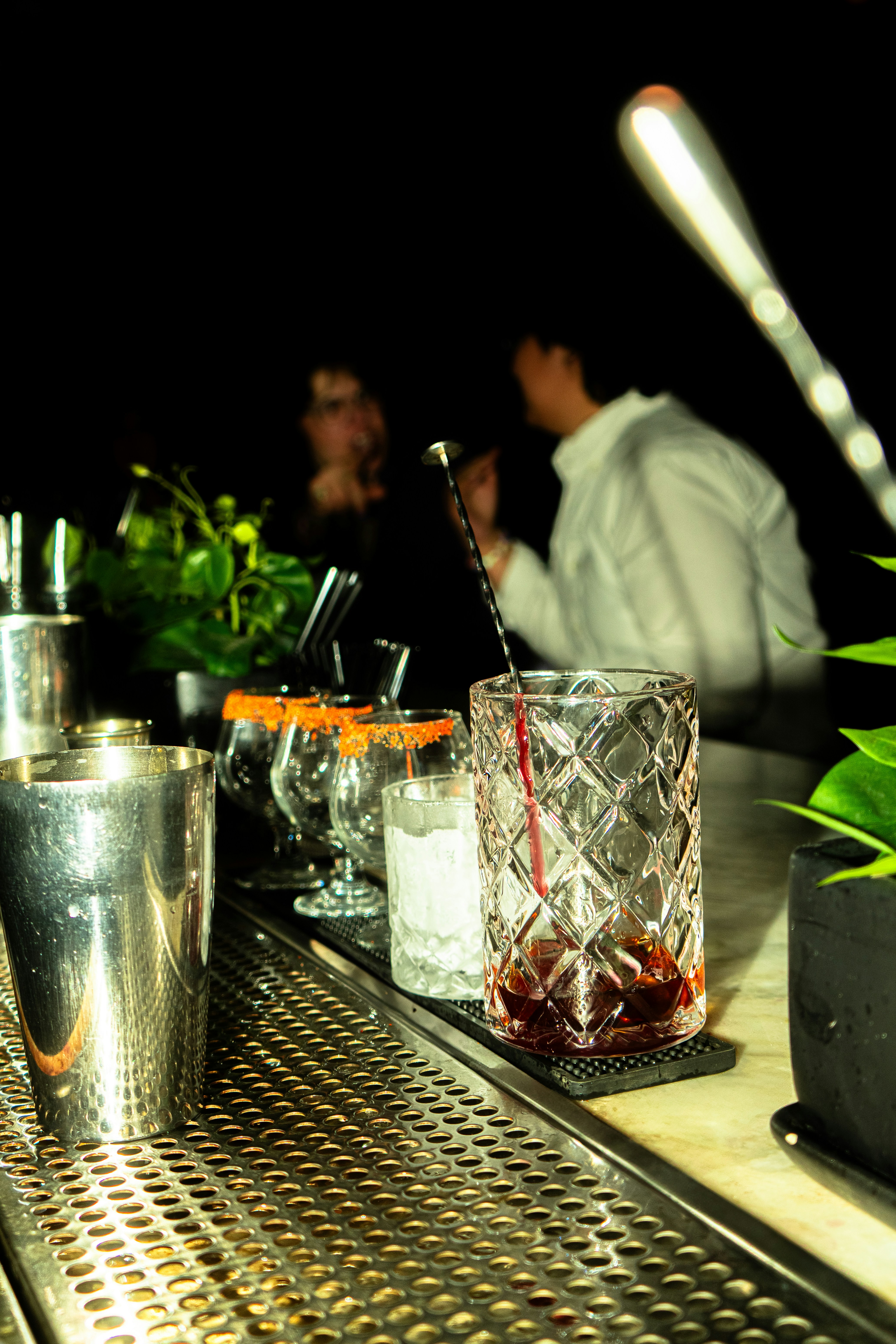 Diamond-Cut Glass at the Lively Bar