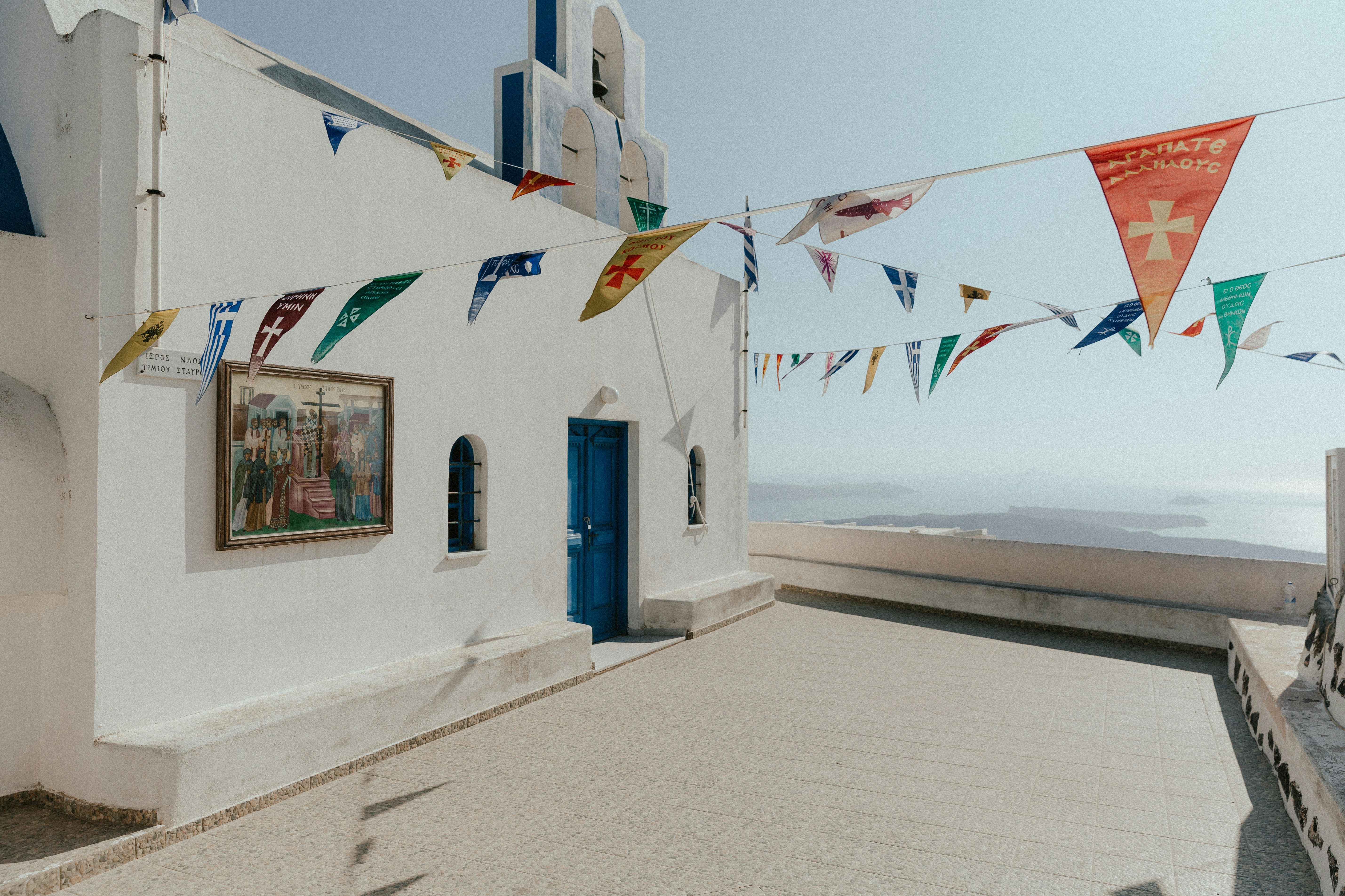 Whitewashed Chapel on the Wind-Swept Promenade