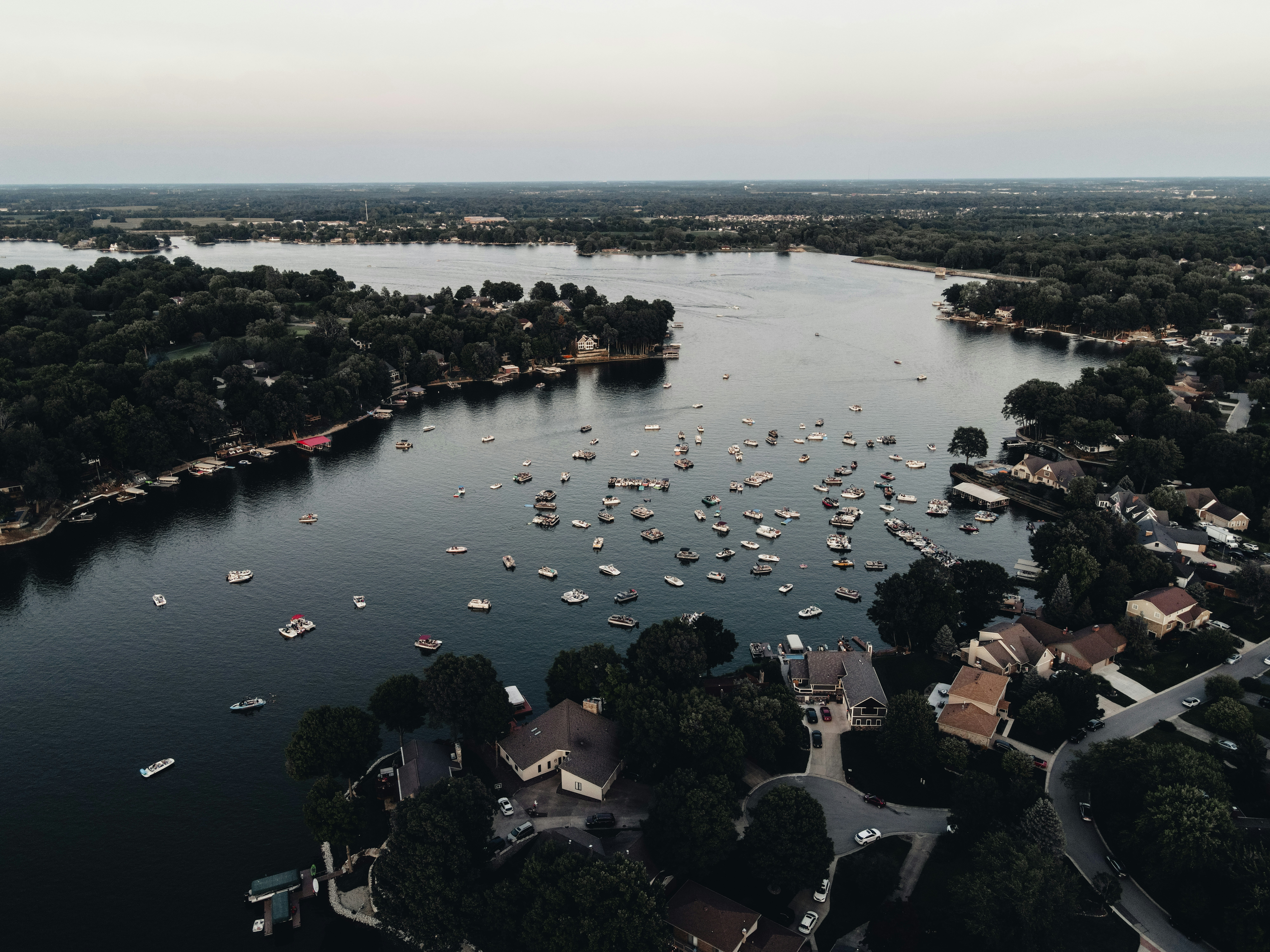 Fleet on a Quiet Lakefront: Boats Map a Suburban Shoreline