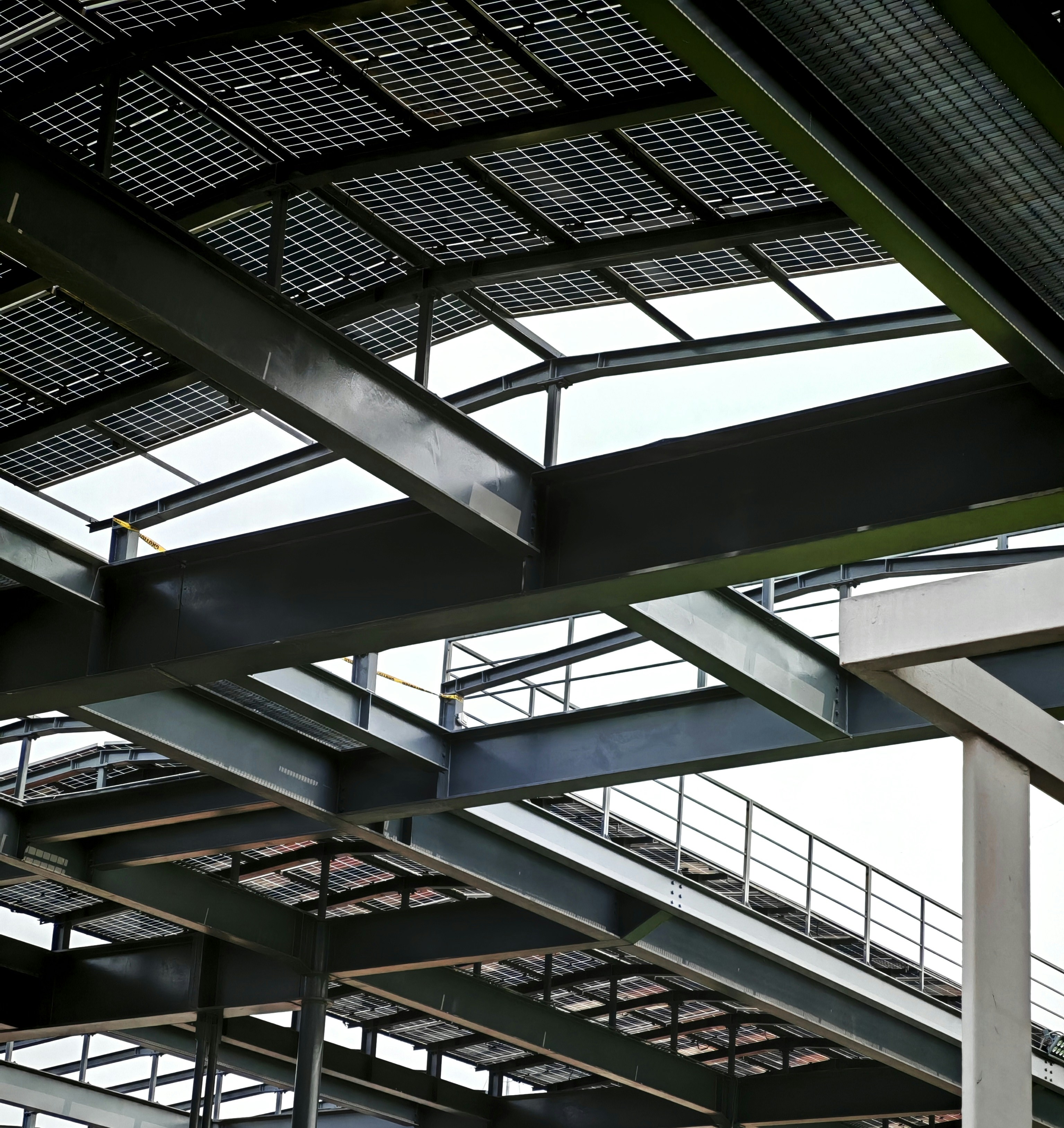 Steel beams and roofing in a modern construction. photo – Free Building ...