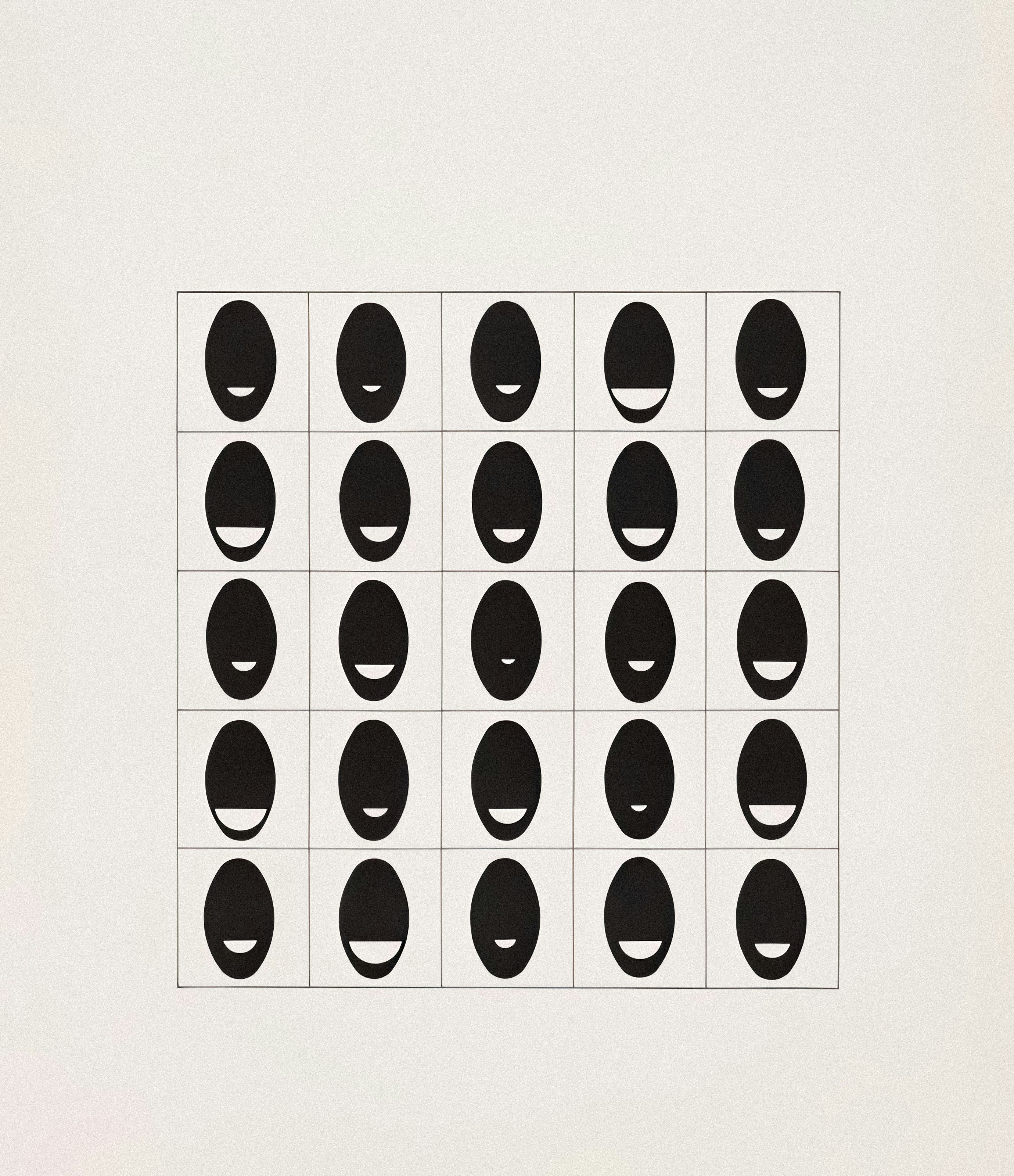 A grid of abstract black and white figures. photo – Free Art Image on ...