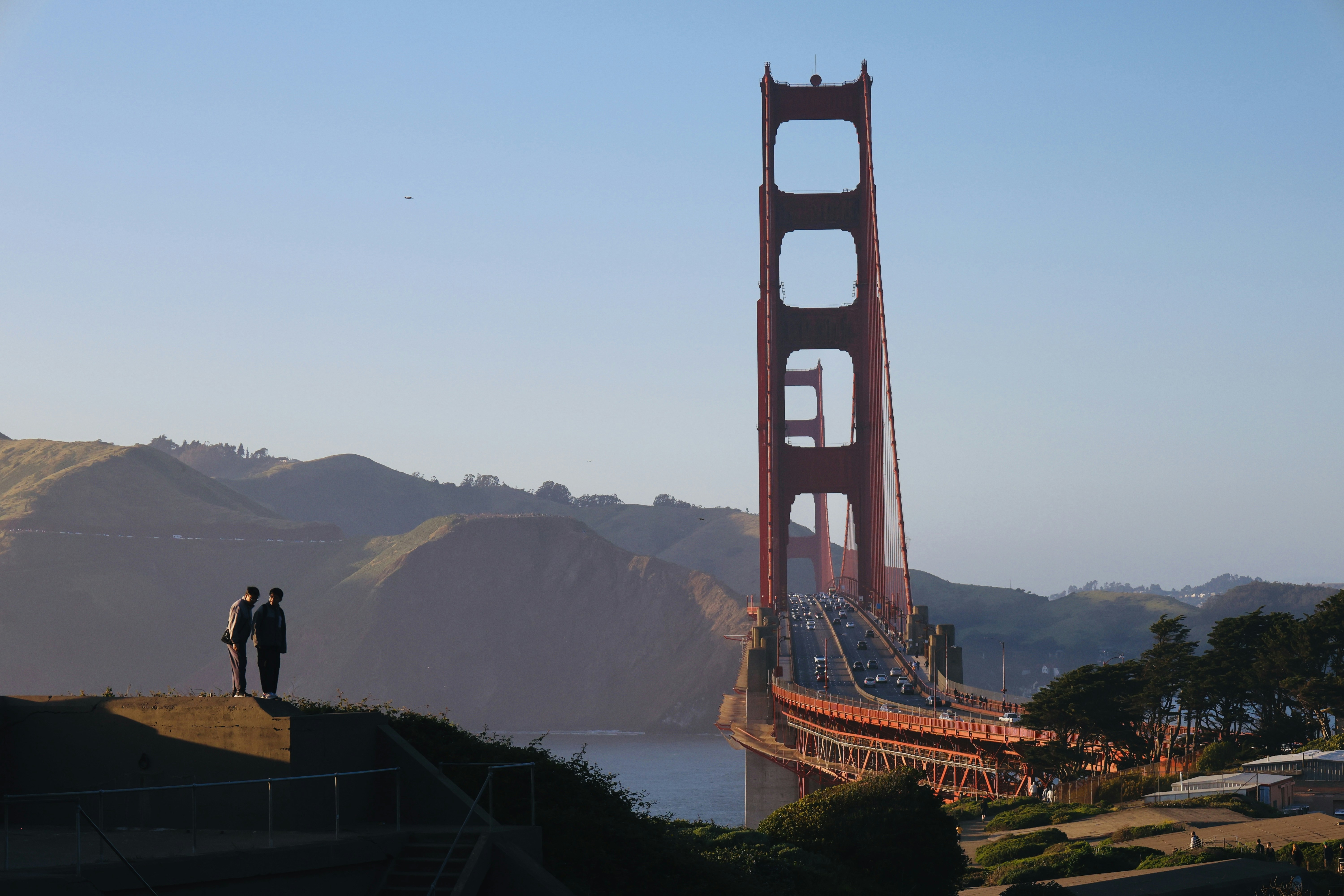 Red Sentinel Over the Bay: Golden Gate Tower in Quiet Light