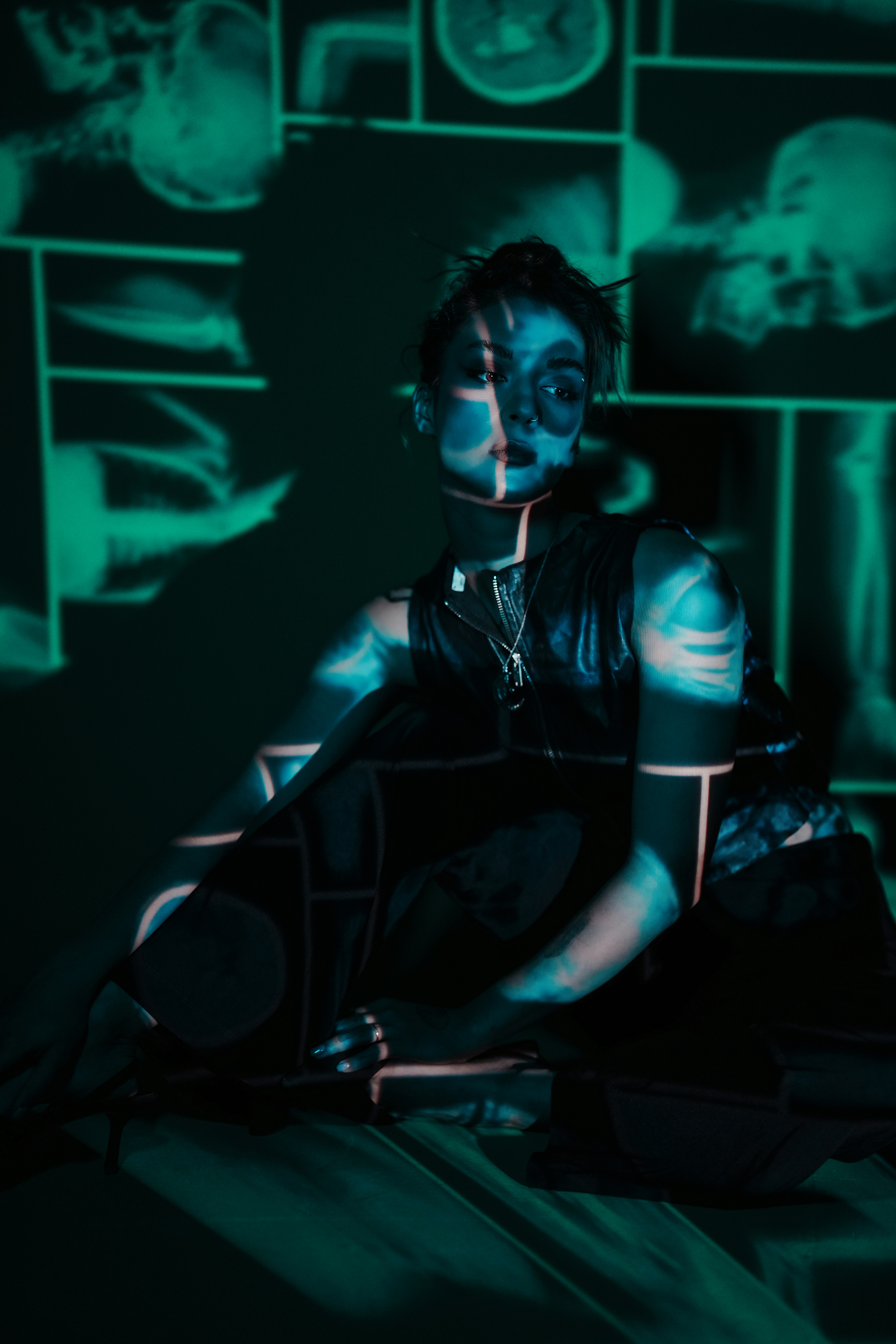 A woman with unique makeup and x-ray projections. photo – Free Anime ...