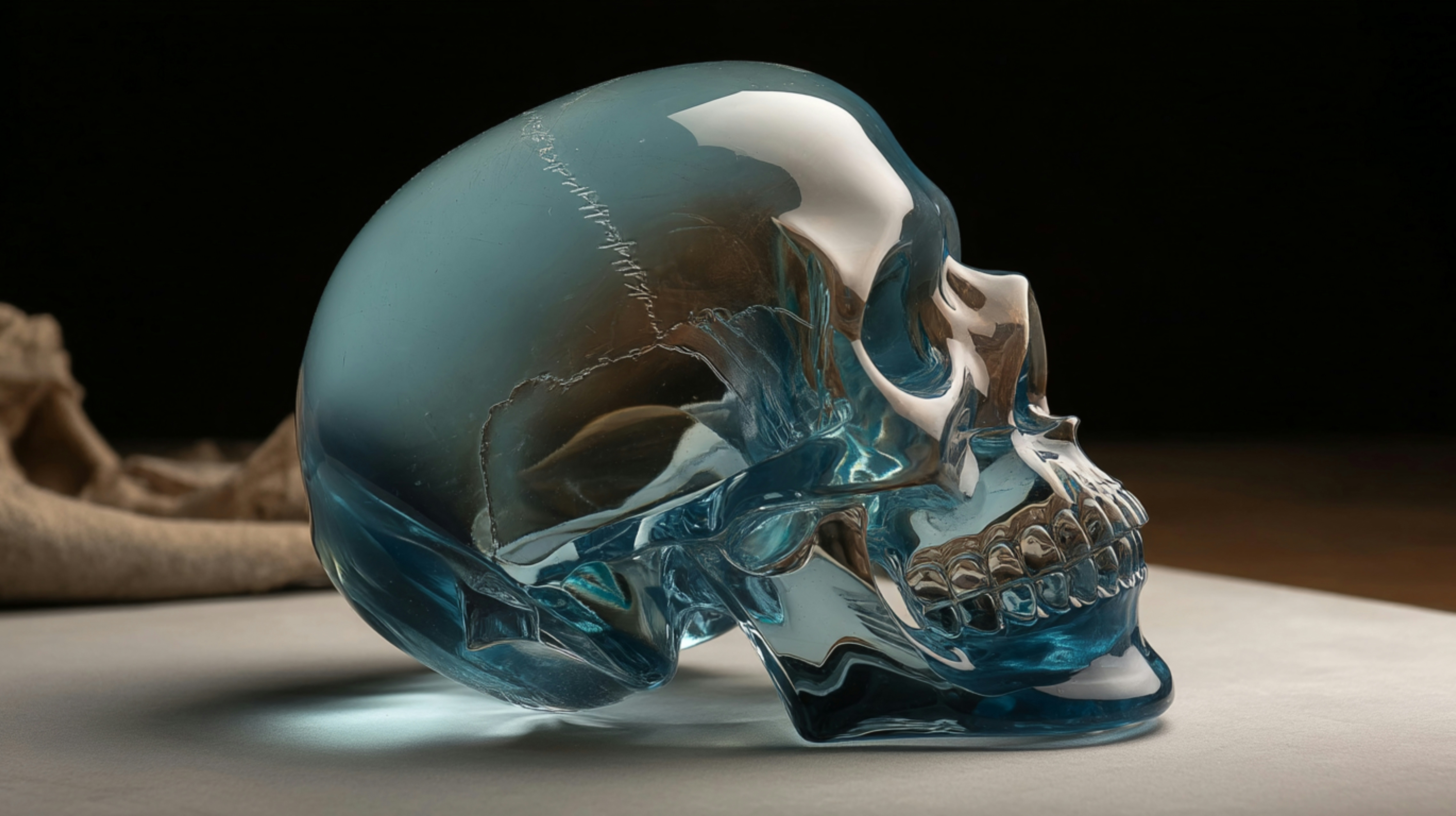 A translucent skull rests on a table. photo – Free Woman Image on Unsplash