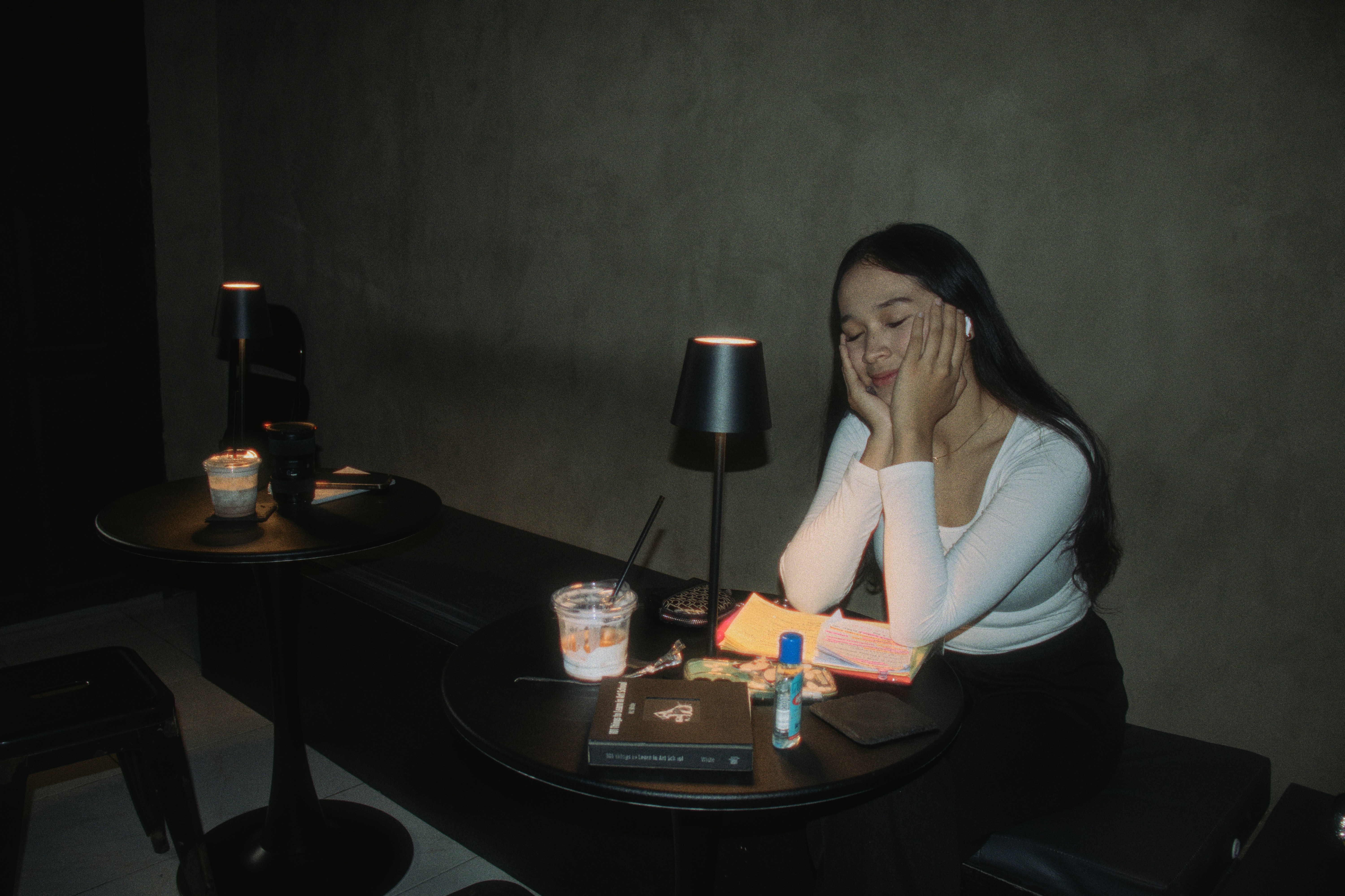 Quiet Reflection in a Dimly Lit Space