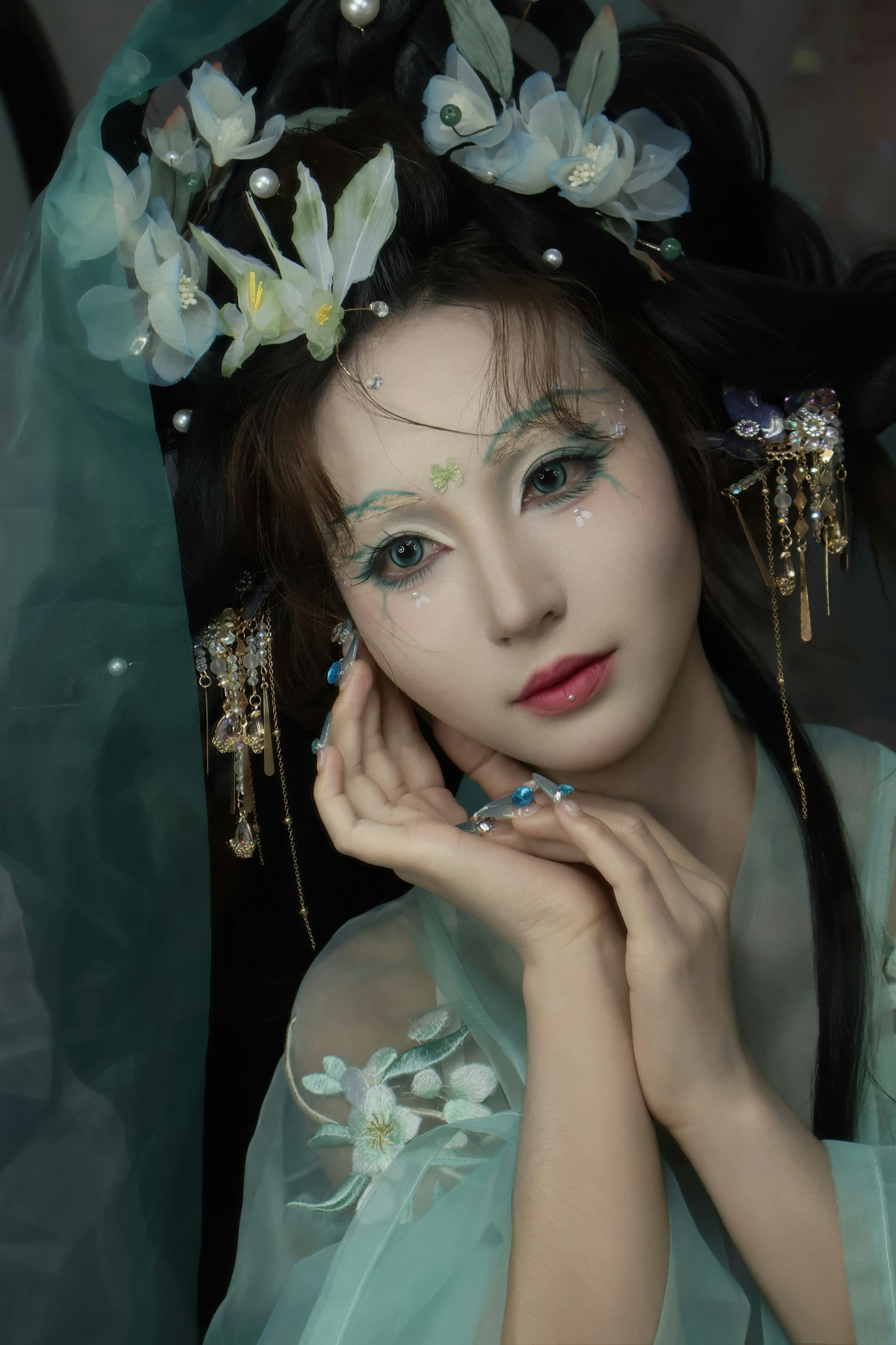 A woman poses in delicate and beautiful attire. photo – Free Woman ...