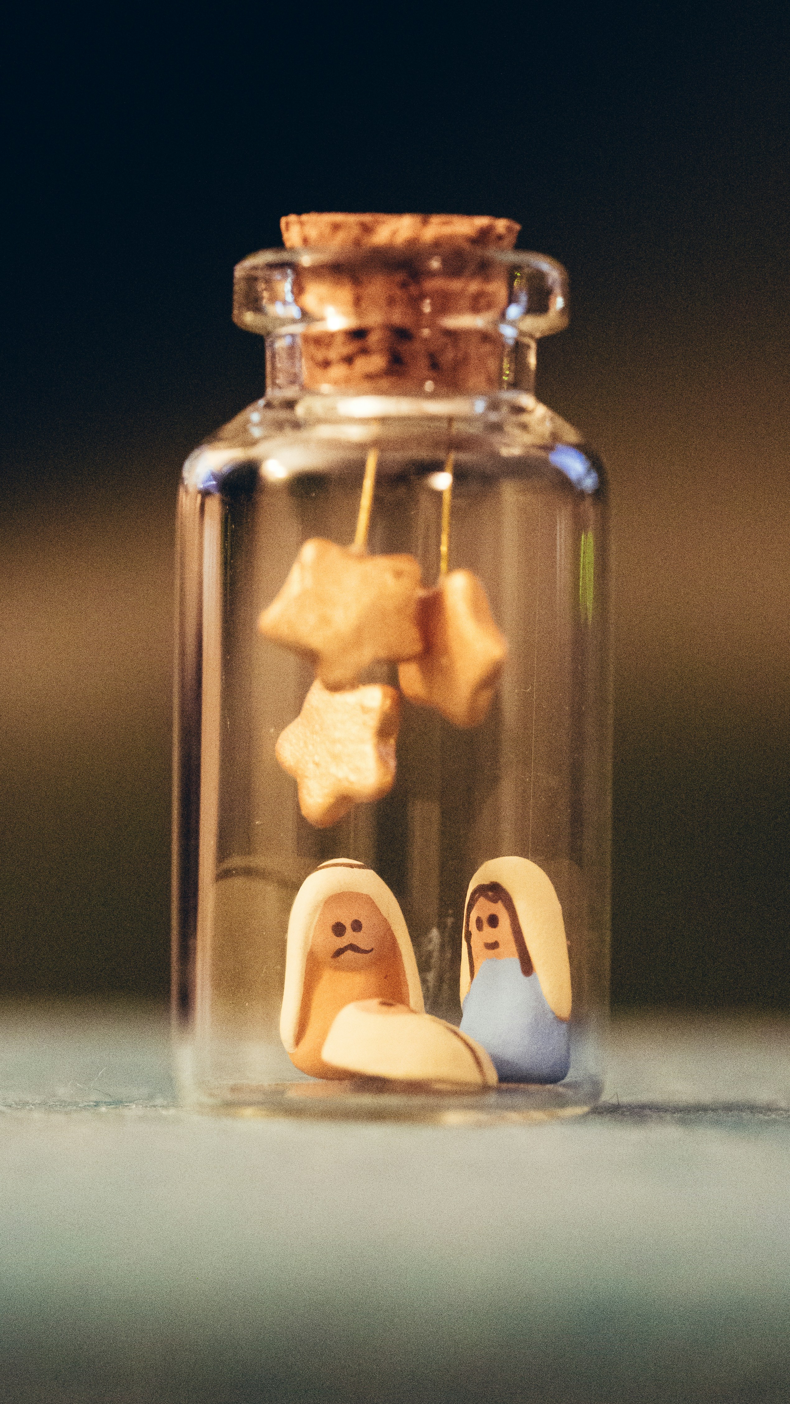 Tiny Nativity in a Glass Jar: Star Cookies and Sacred Silhouettes
