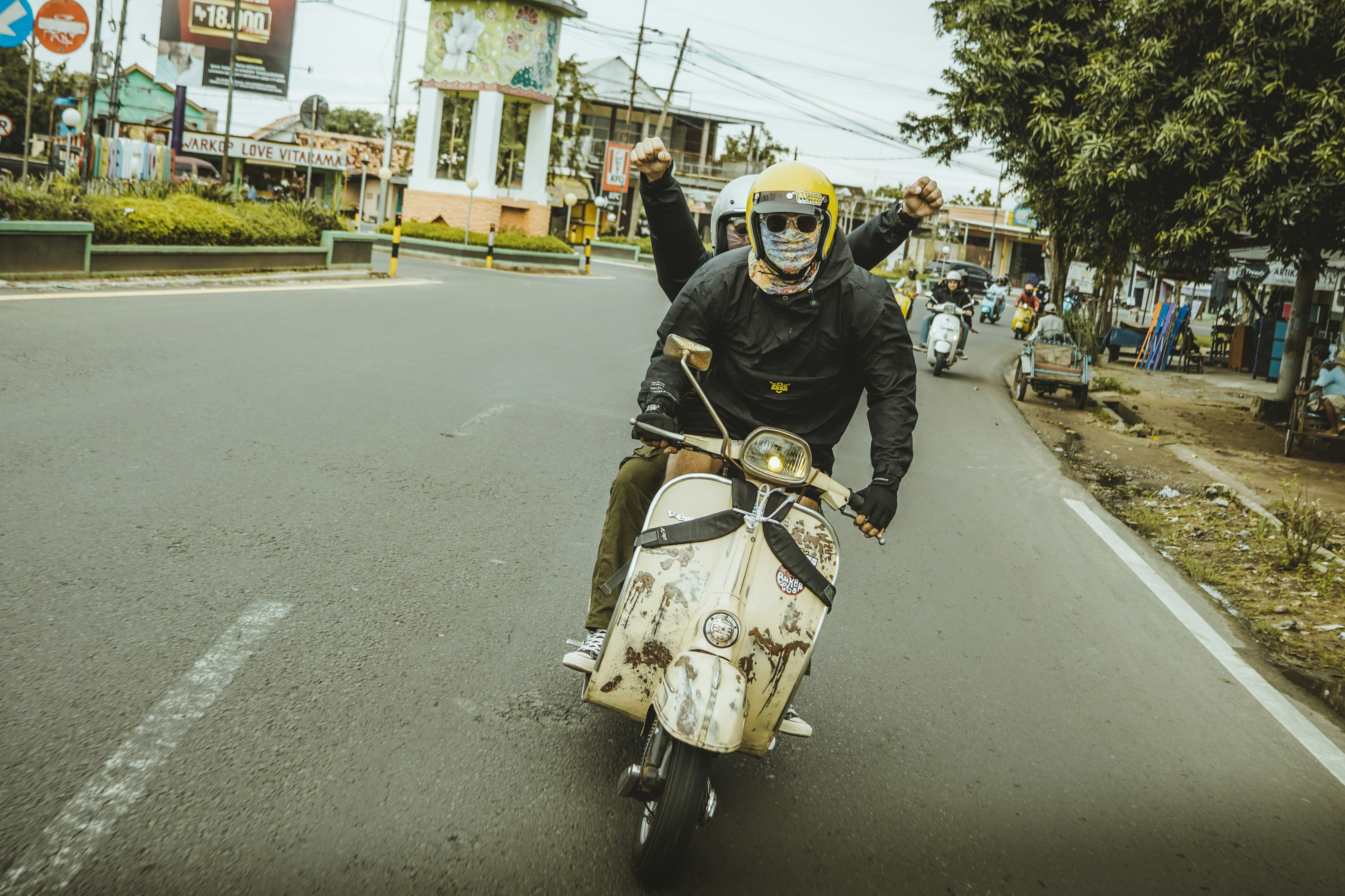 Victory on Two Wheels: A Celebratory Ride Through the City