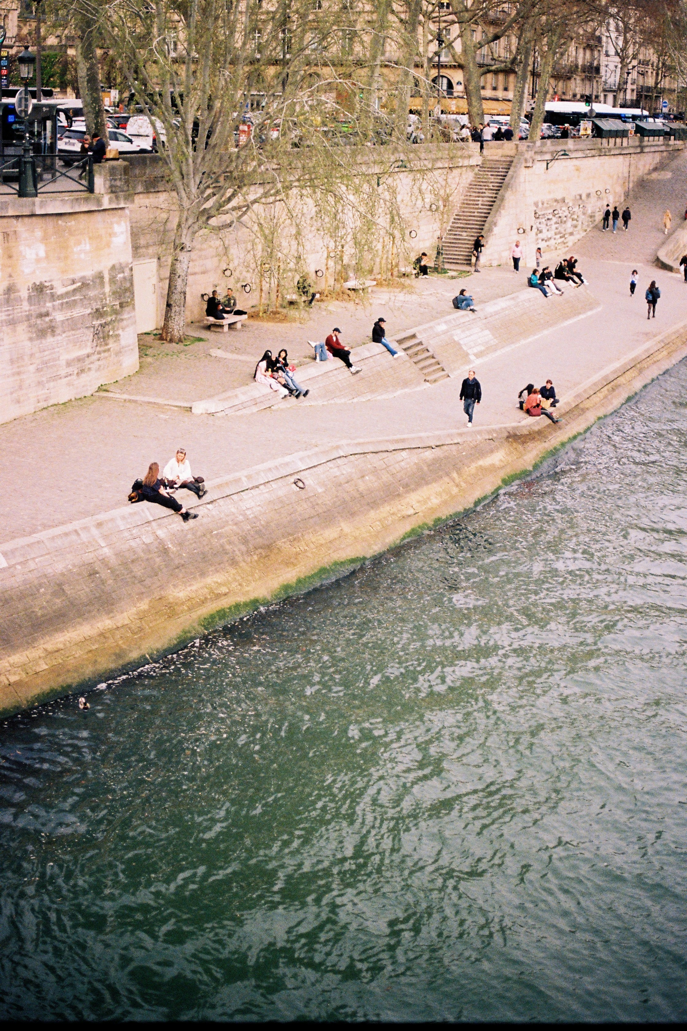 Two on the Seine Quay: a Quiet Riverside Moment