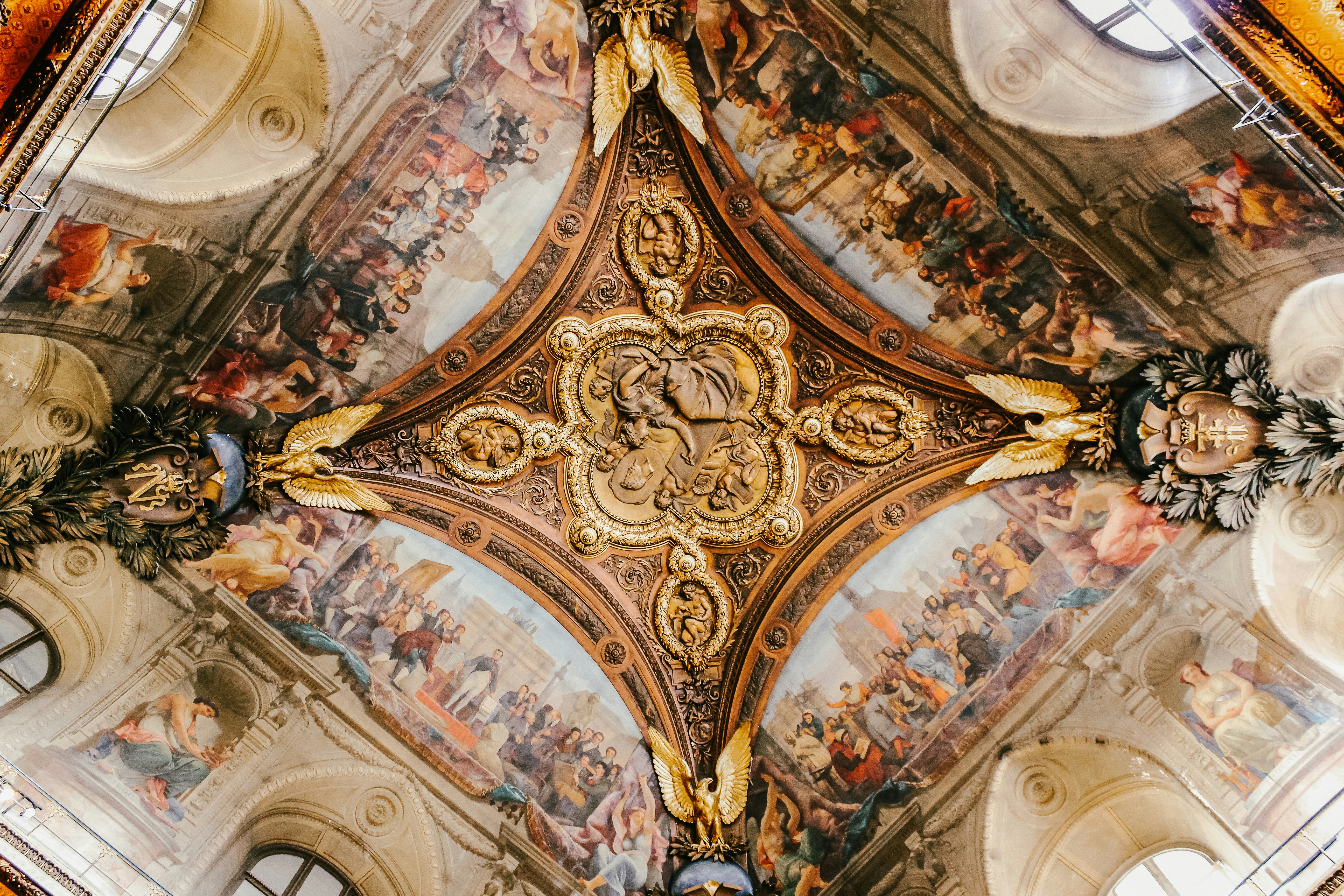 Detailed, ornate ceiling artwork adorns the building. photo – Free ...