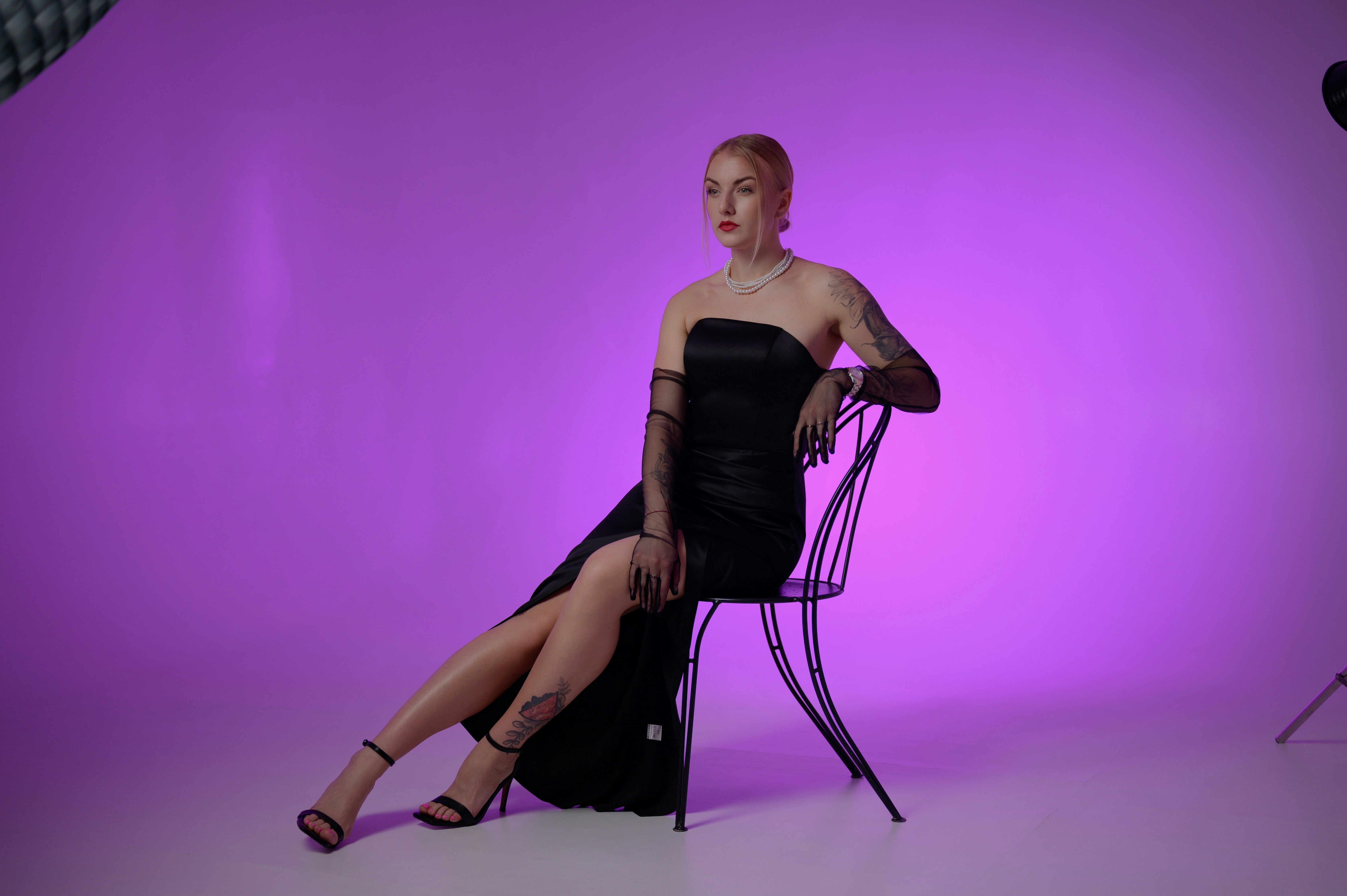 Velvet Quiet: Portrait Under Violet Studio Light