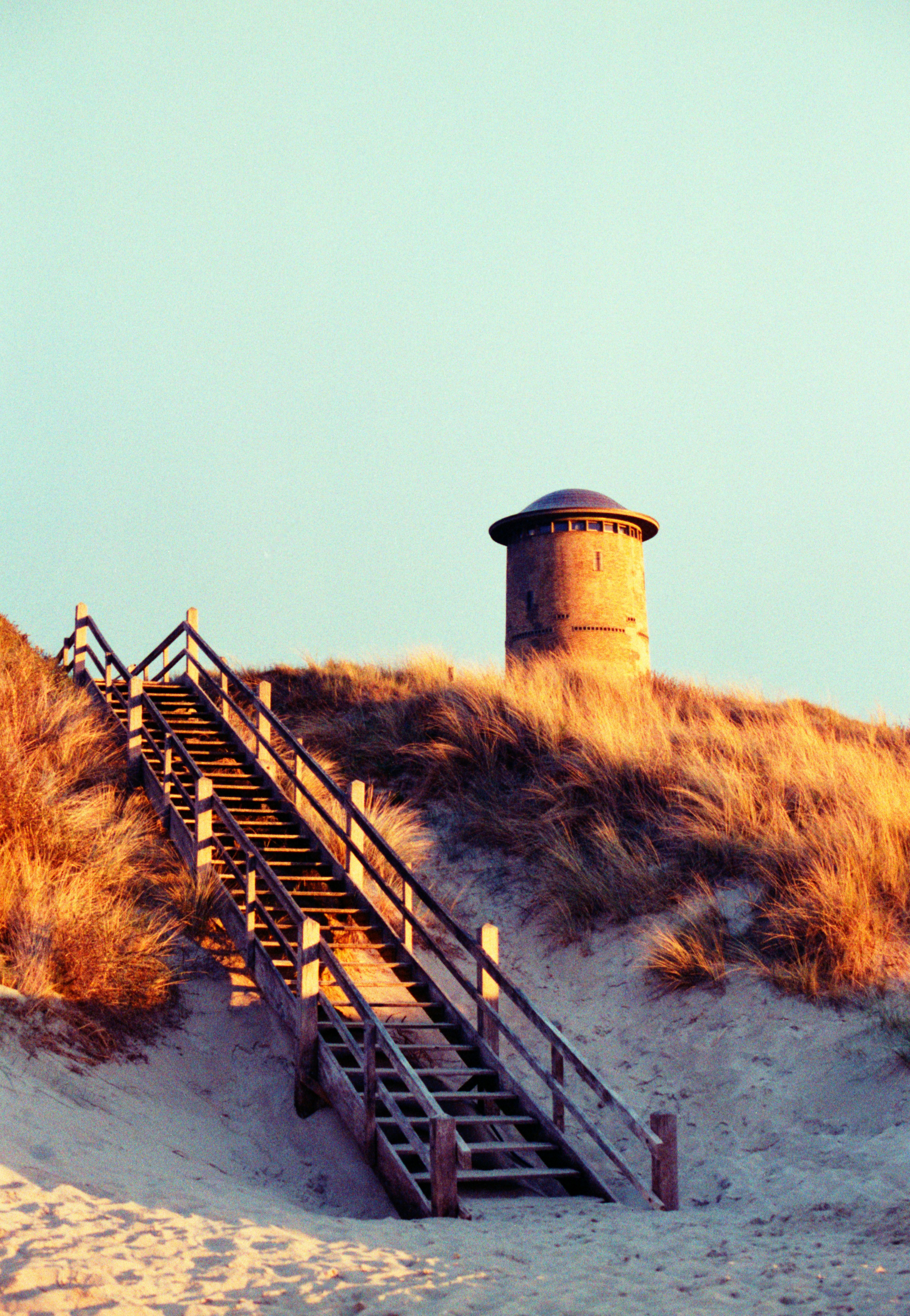 Dune Staircase to a Circular Watchtower