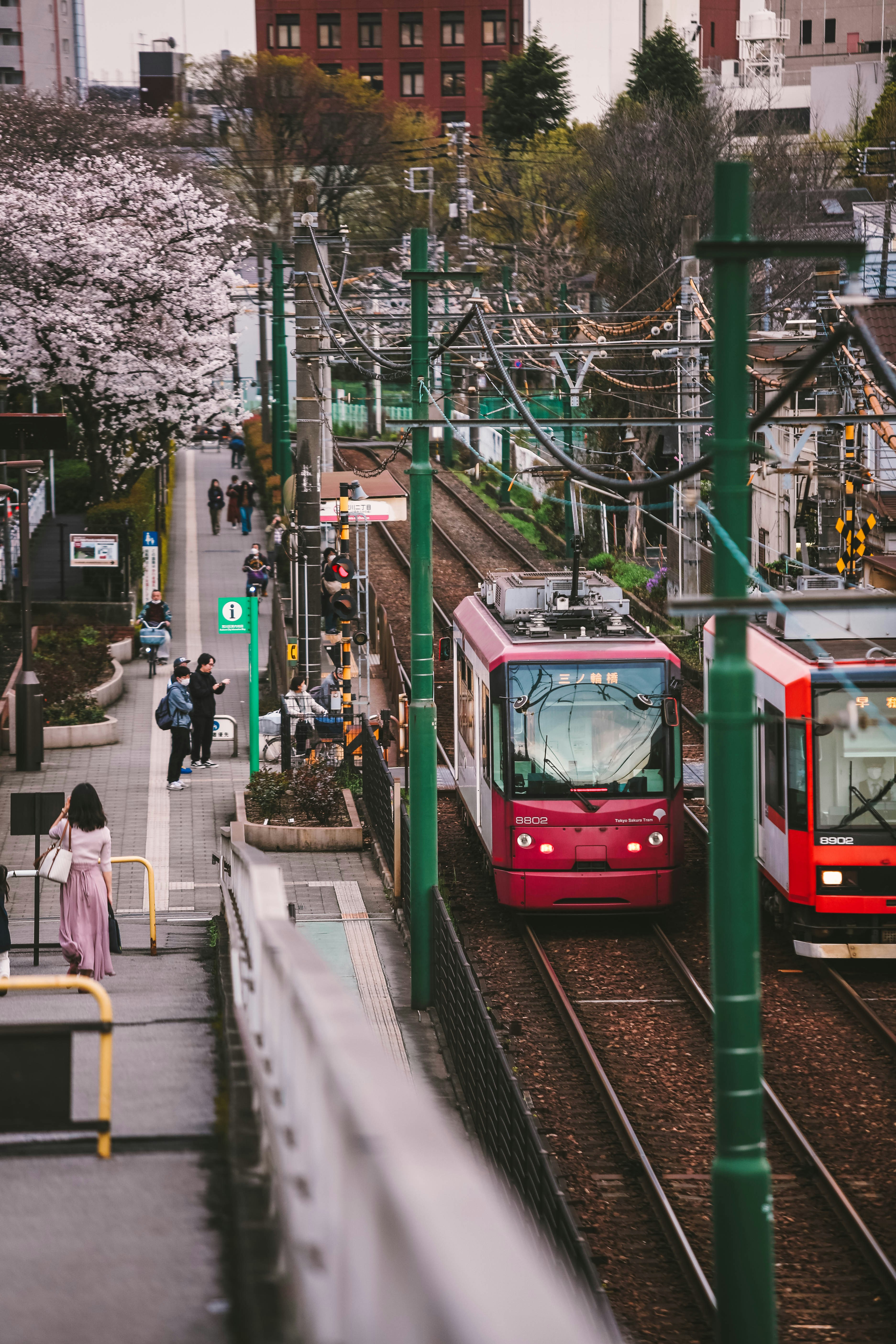 Trains at a station on a spring day. photo – Free Wallpaper 4k Image on ...