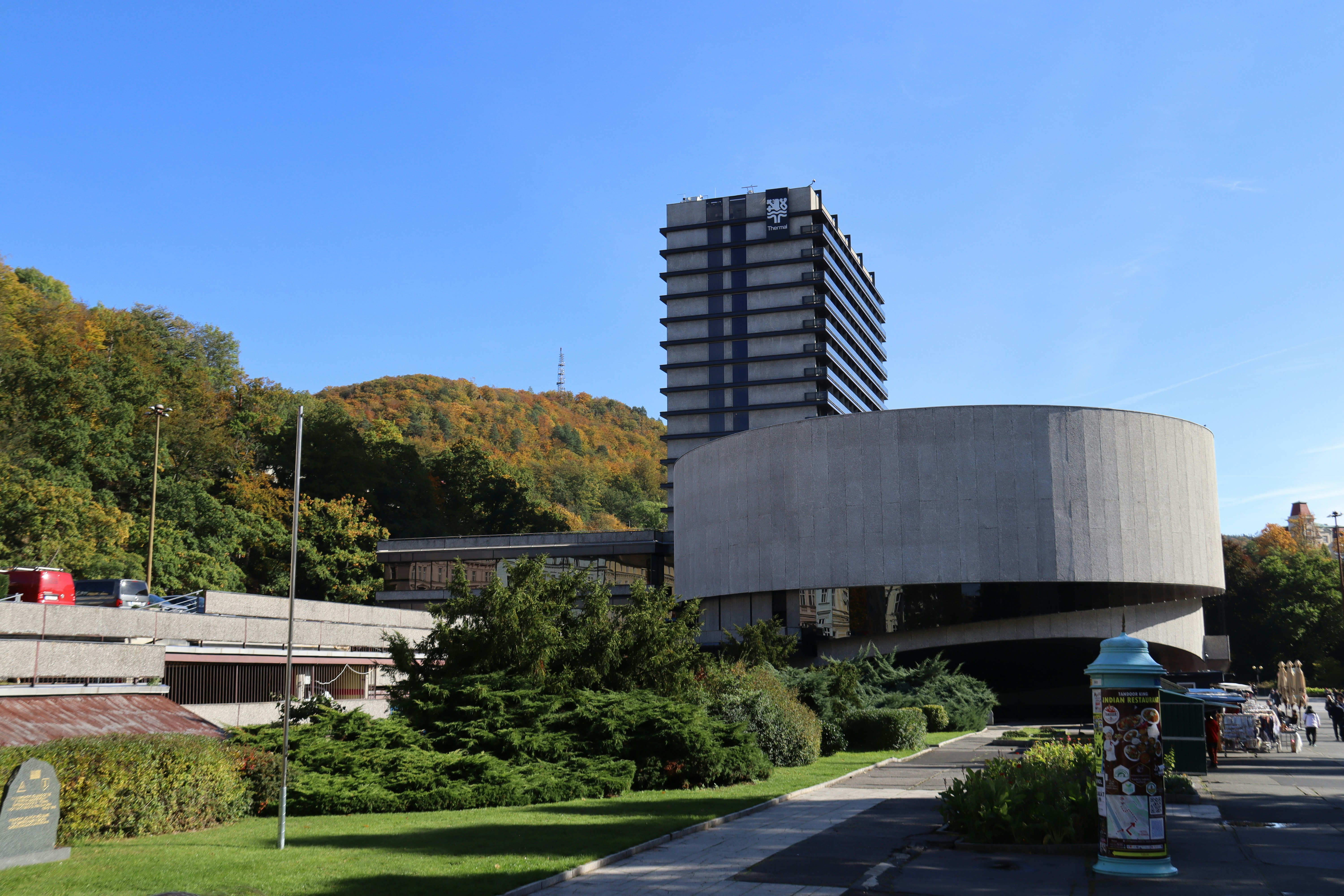 Modernist Architecture Amidst Autumn's Embrace
