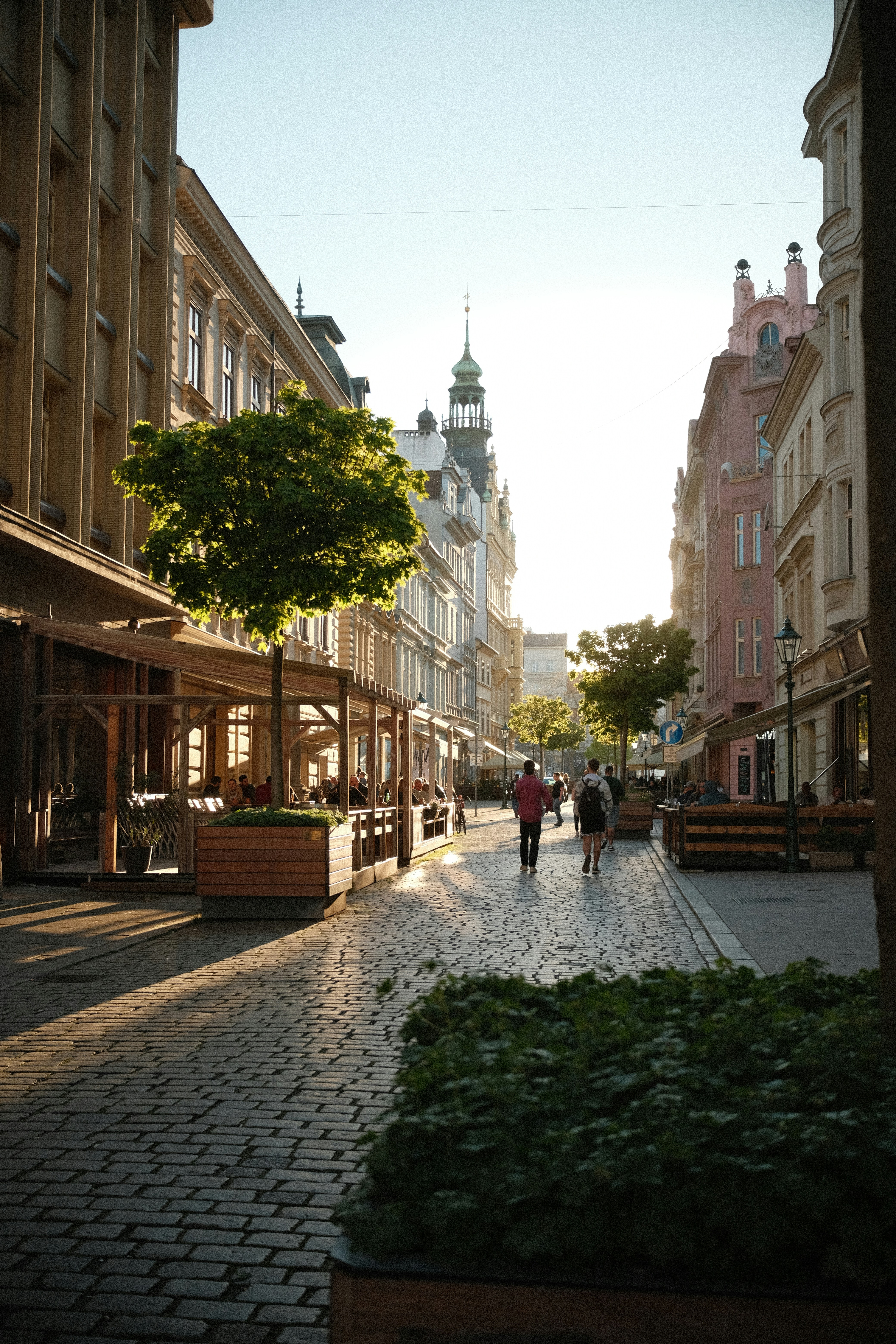 Cobbled Lane at Dusk: Quiet Pace Between Historic Facades