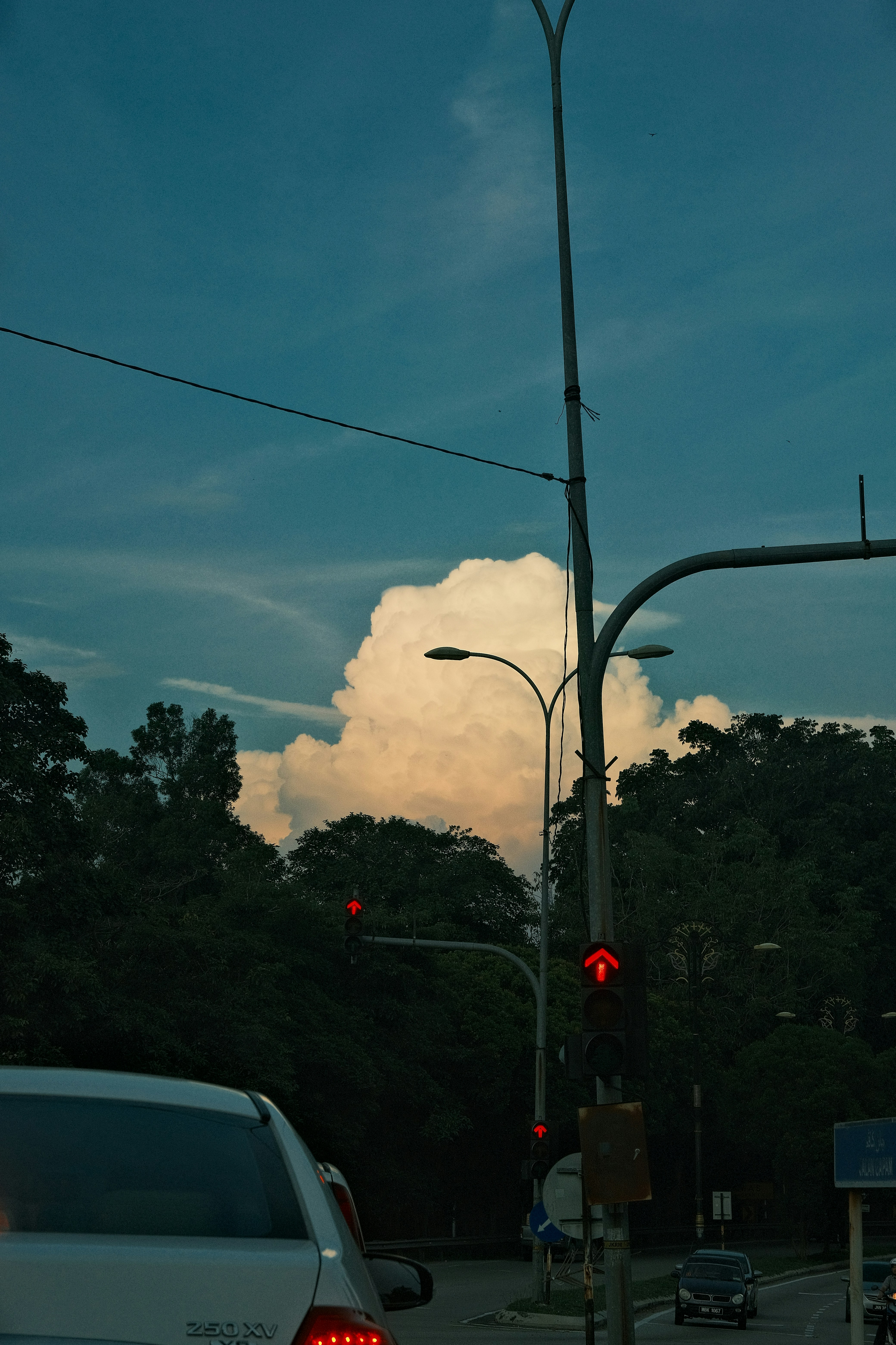 Cloud Crown Over an Urban Intersection