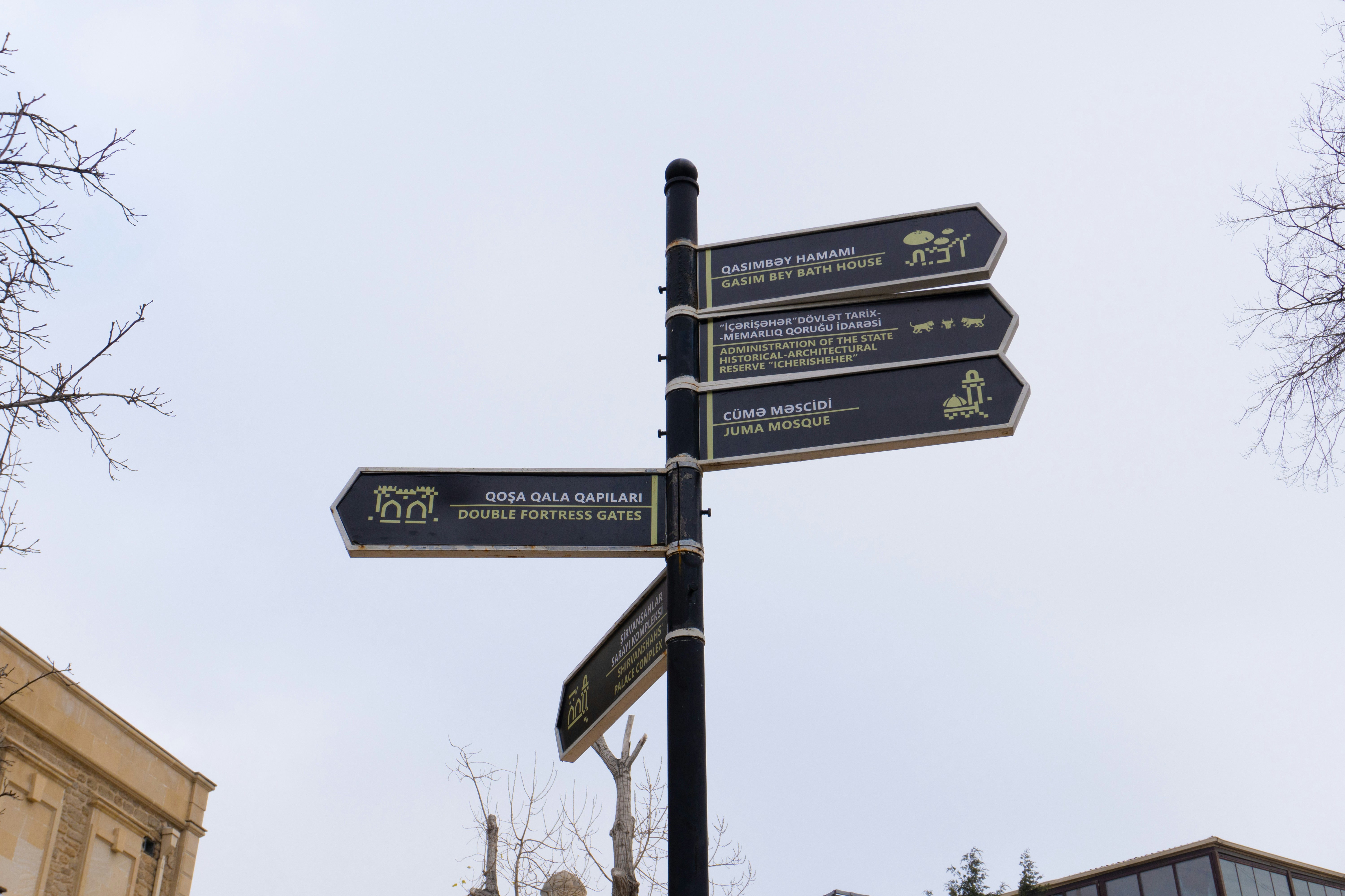 Signpost points toward destinations with illustrations. photo – Free ...