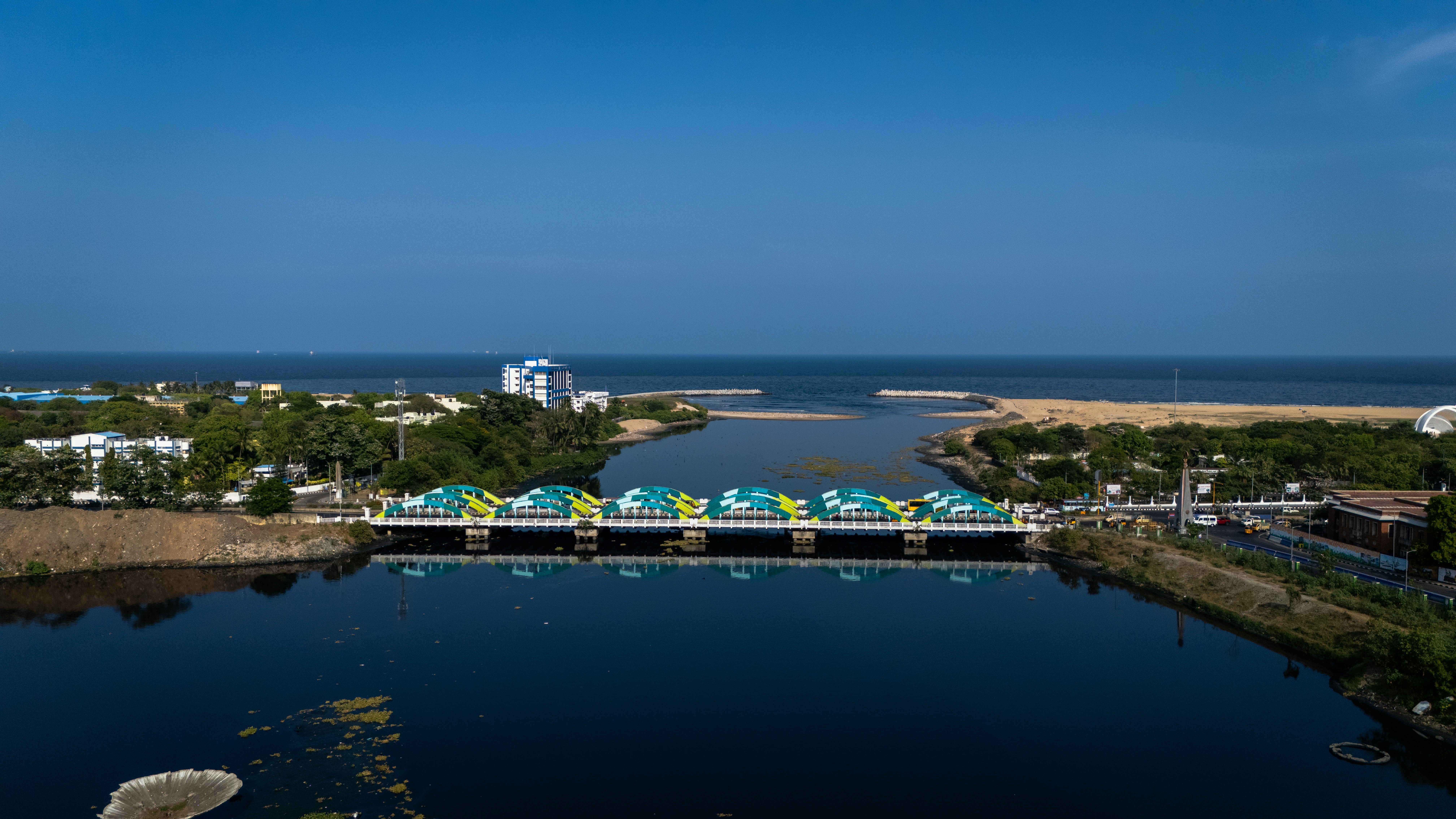 Pastel Arches Over a Quiet Lagoon