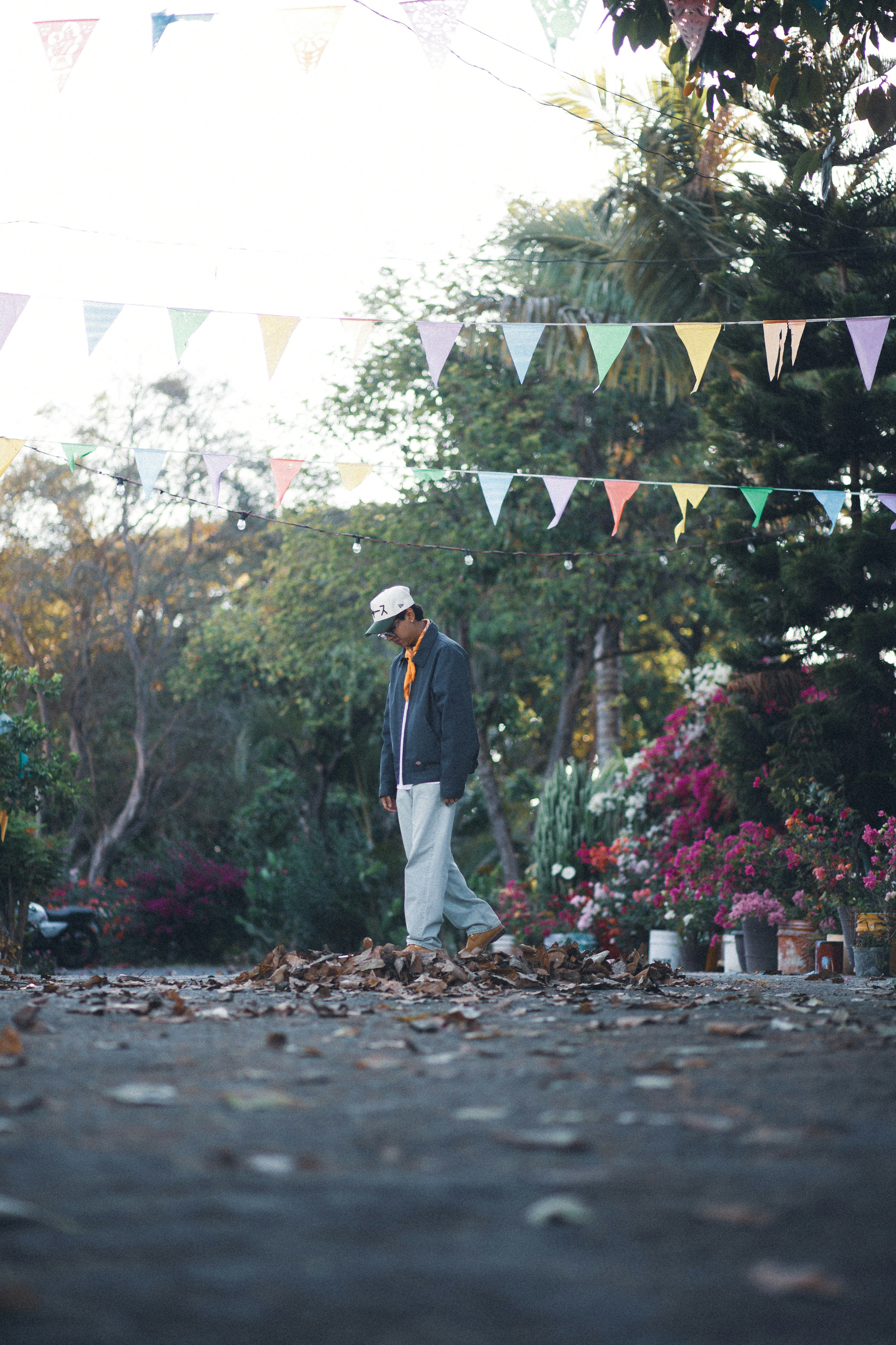Pastel Pennants and a Quiet Walk Through a Sunlit Garden