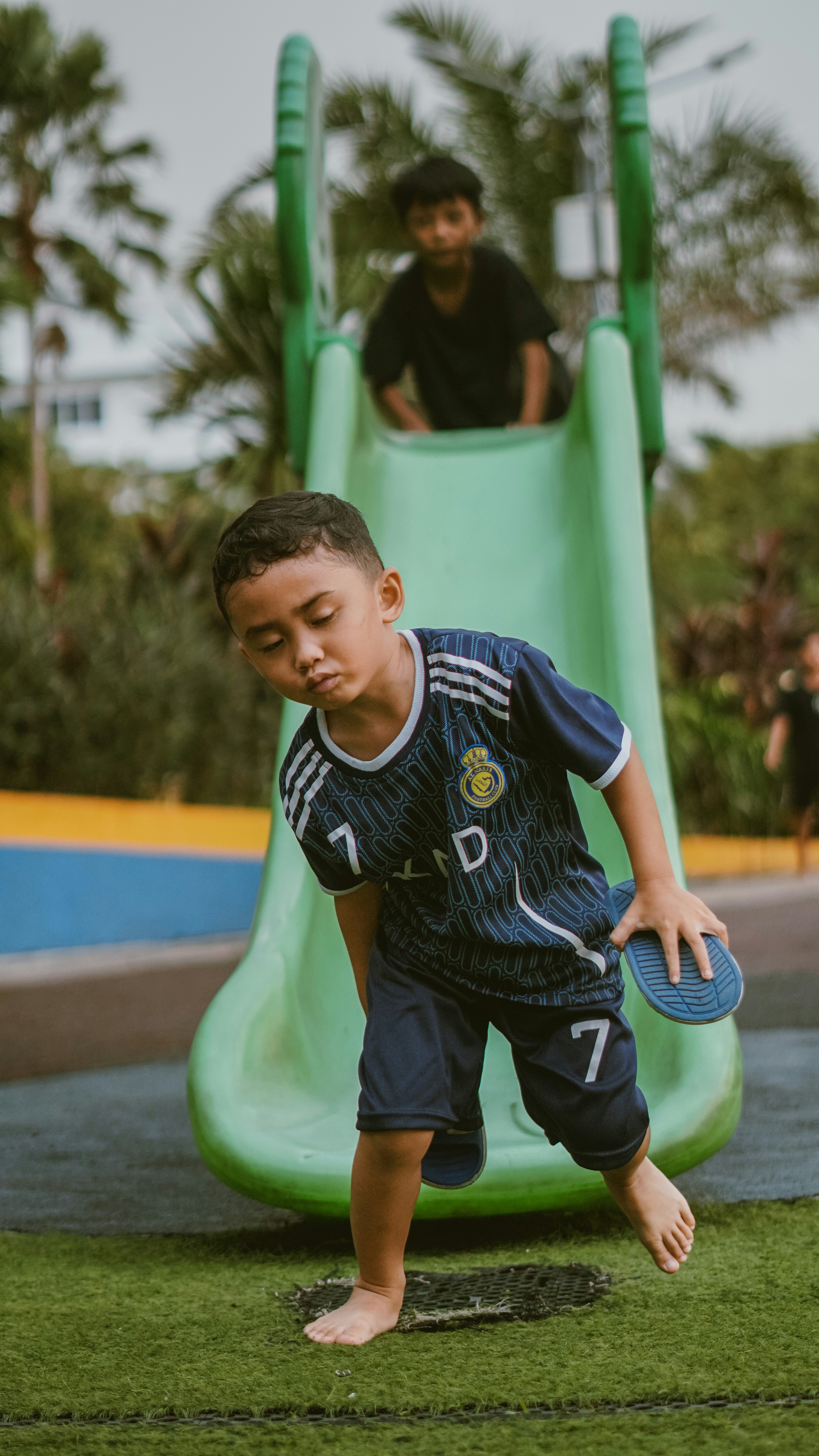 Half-cut Sprint: Youthful Twist on a Playground Slide