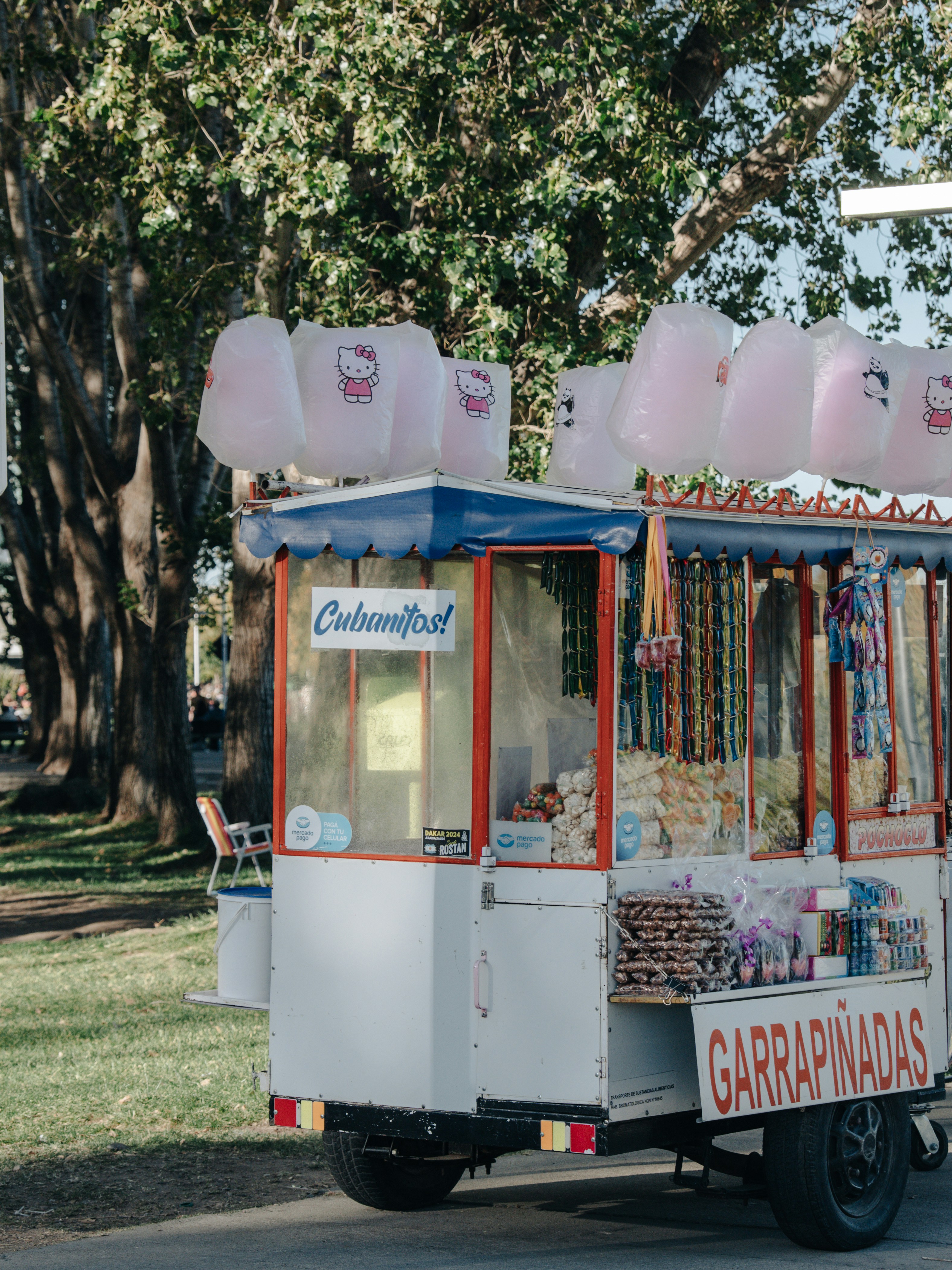 Parkside Cotton Candy Cart: Pink Fluff and Snack Windows