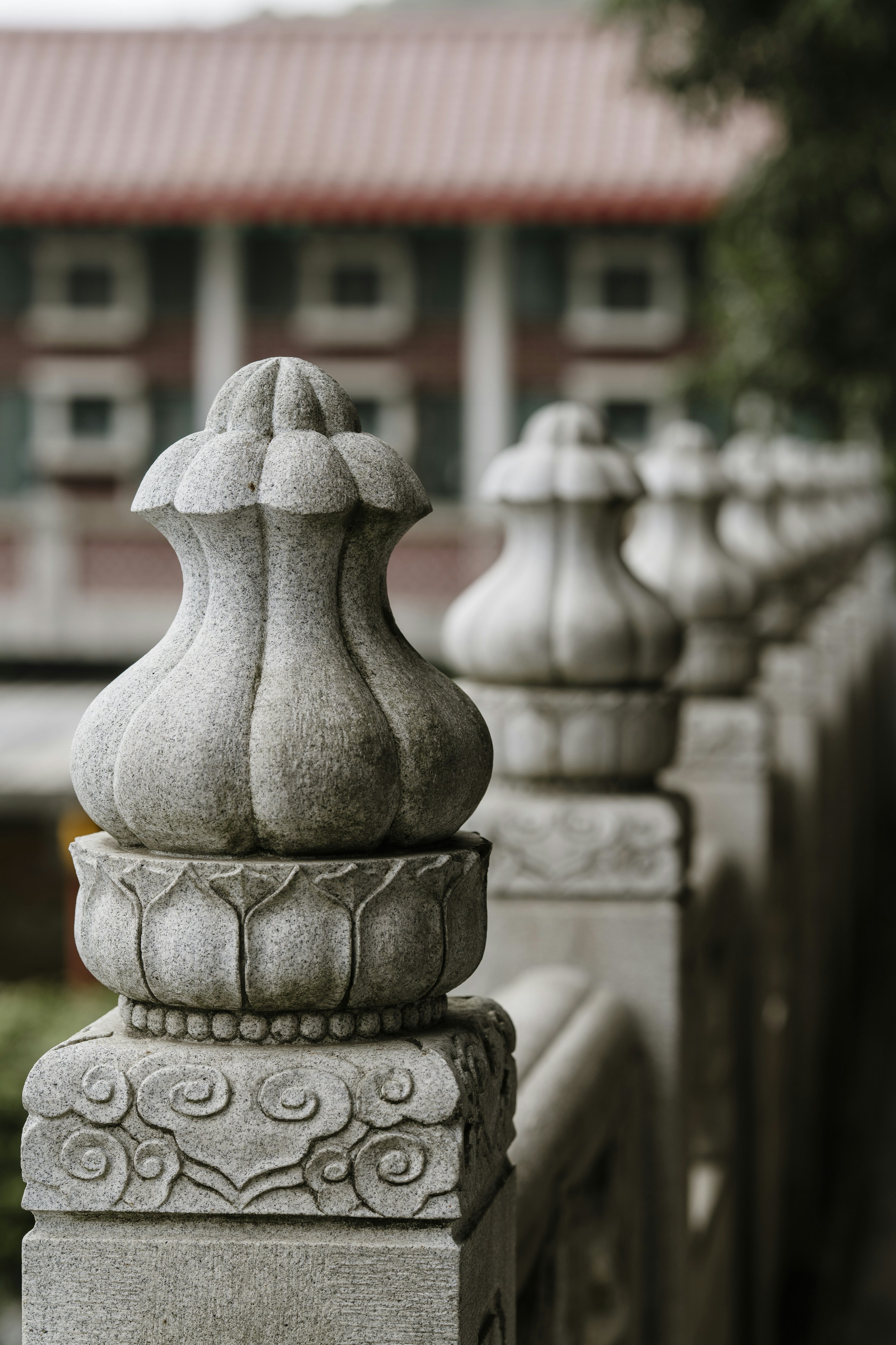 Decorative stone posts line a walkway. photo – Free Hong kong Image on ...