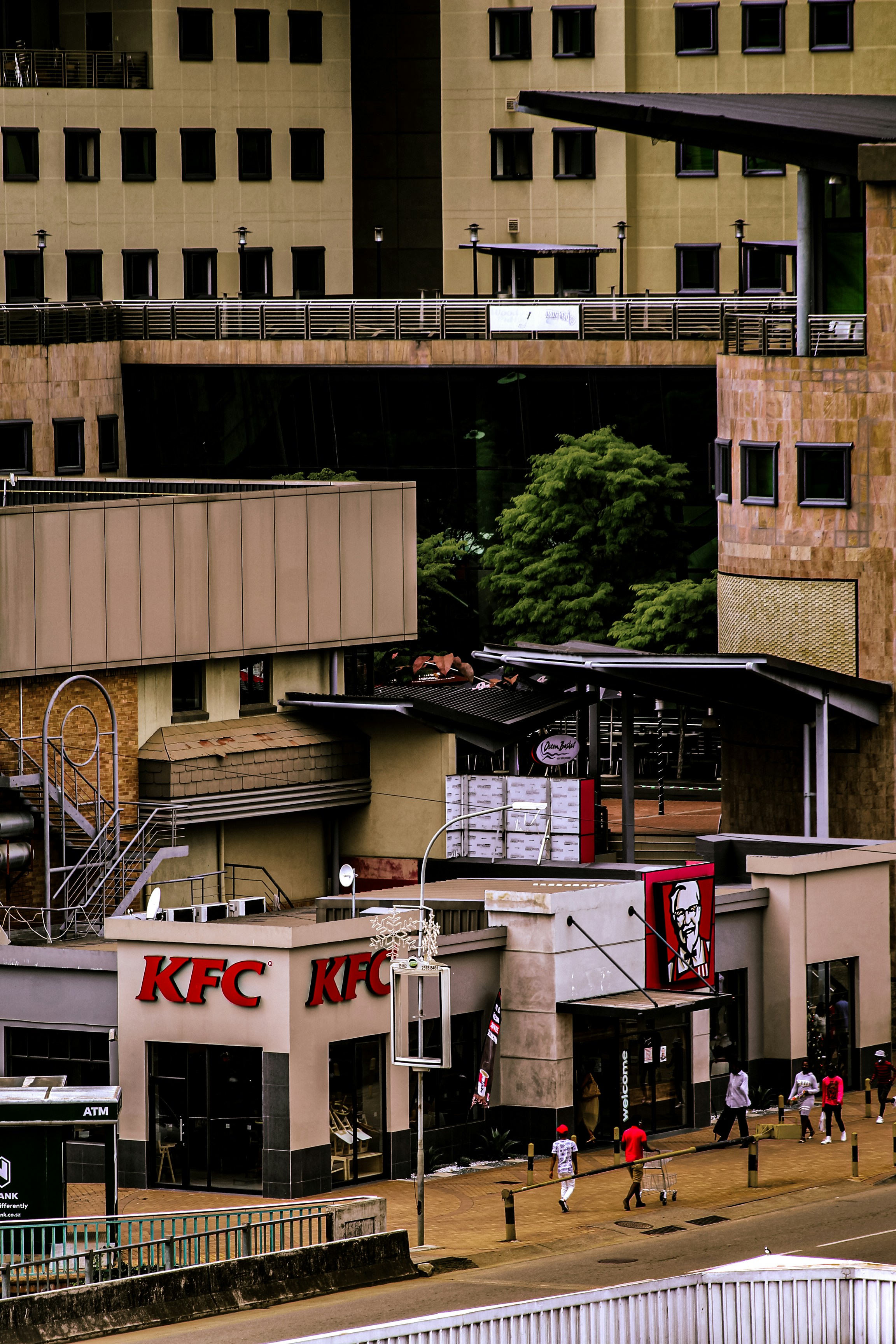 Urban Groundlevel: KFC Corner and Modern Complex