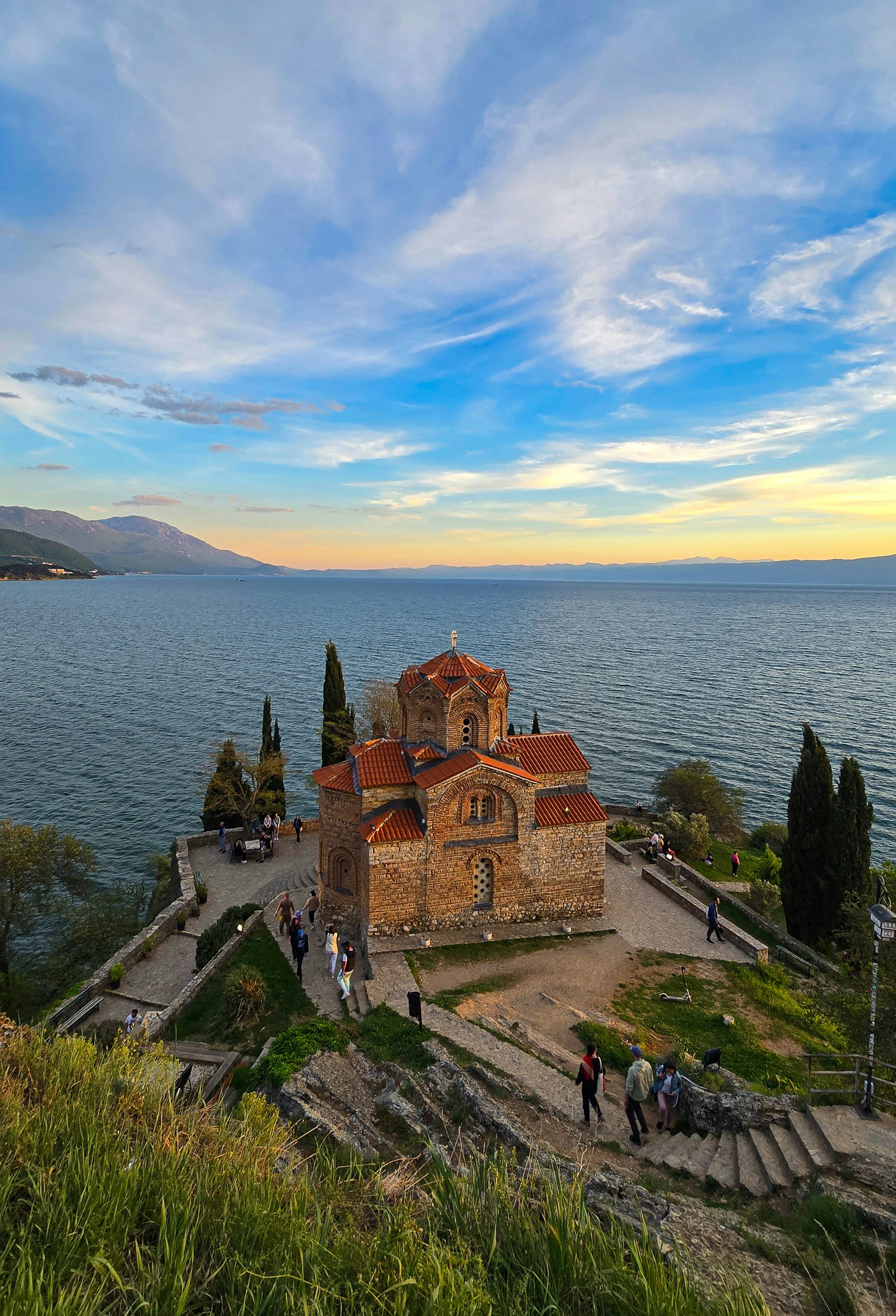 A scenic view of the St. John Church in Ohrid