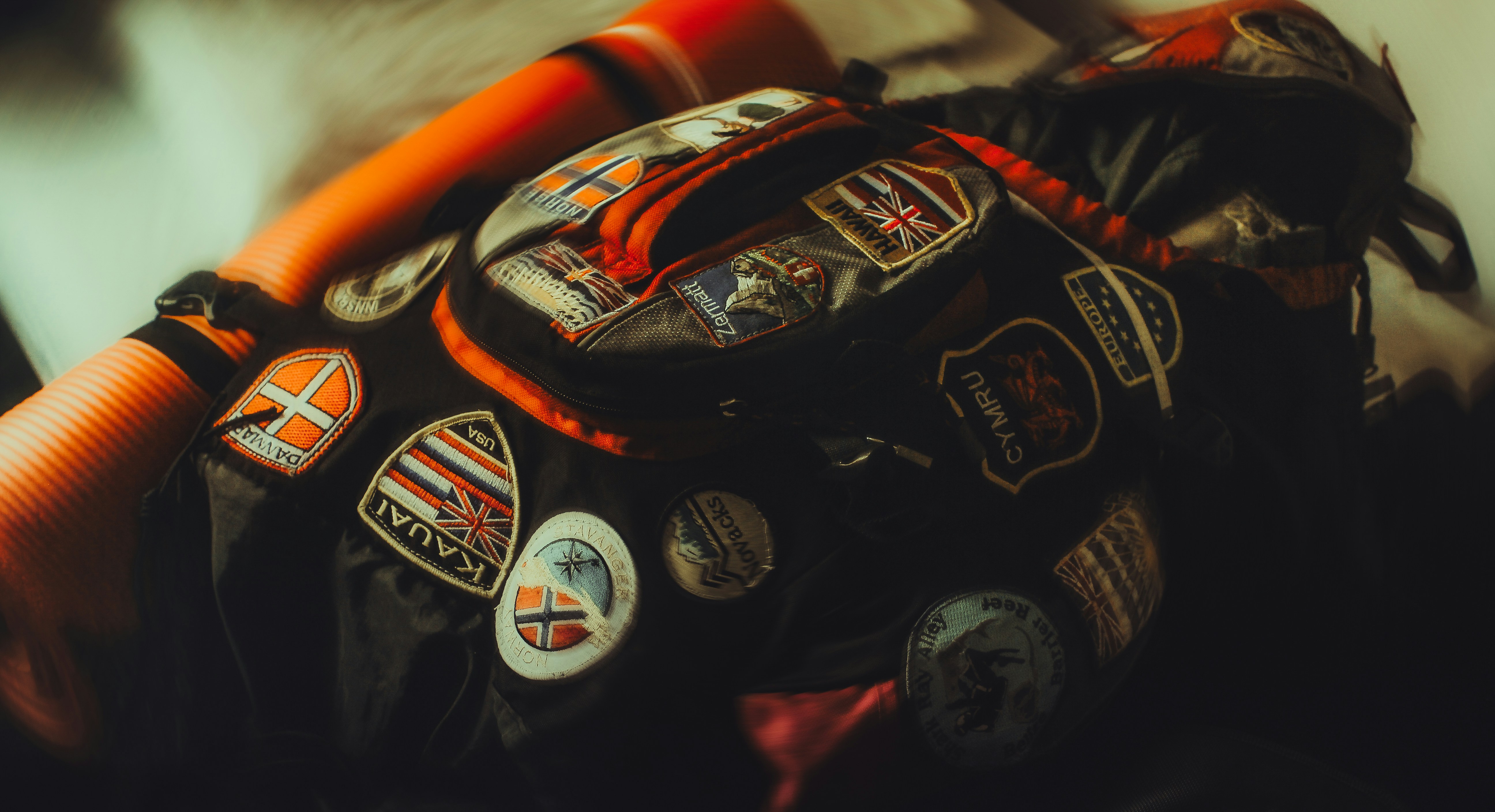A jacket covered in patches and emblems. photo – Free New zealand Image ...