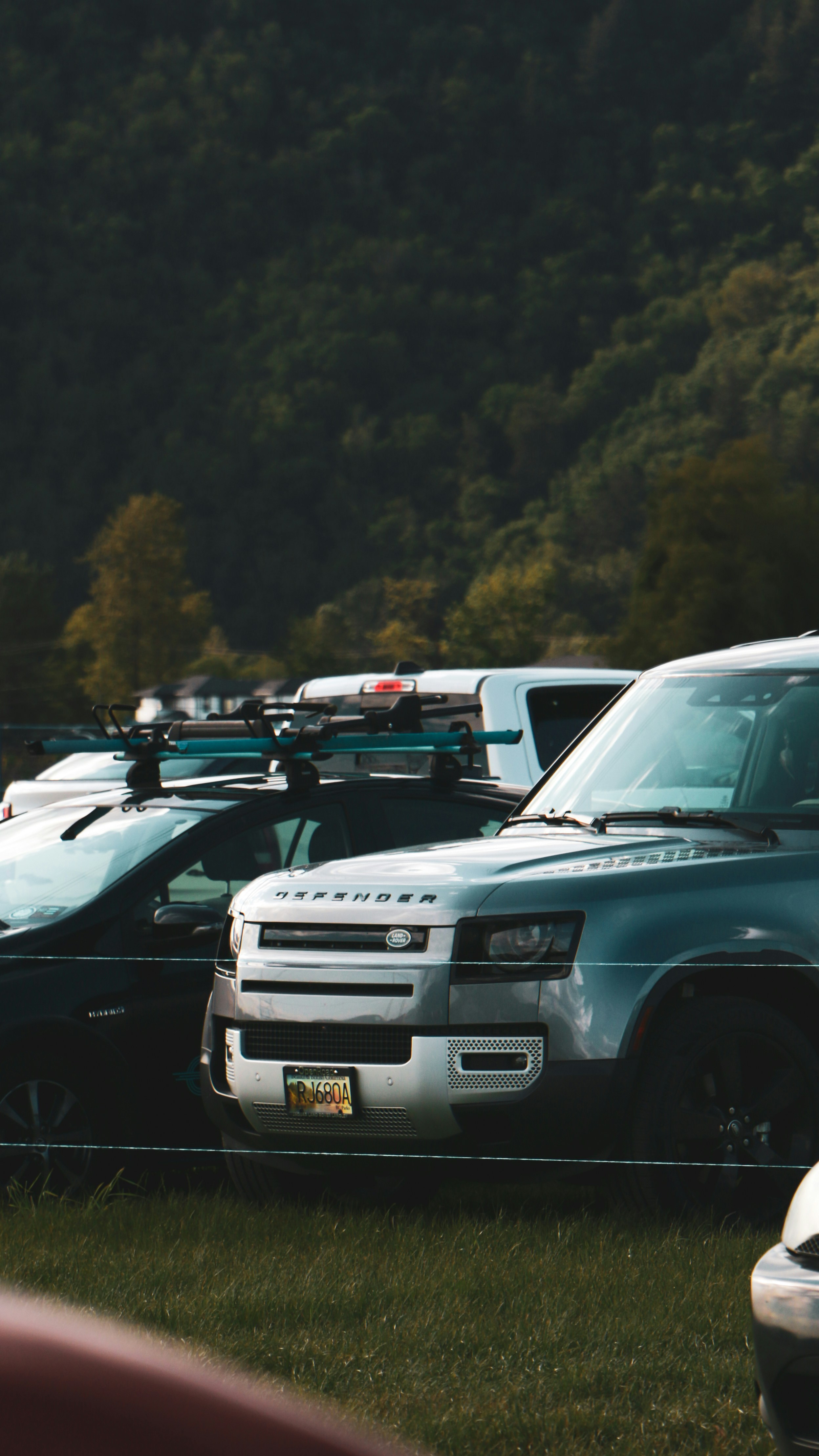 Blue Defenders in Line: A Quiet Car-Camp by the Pines