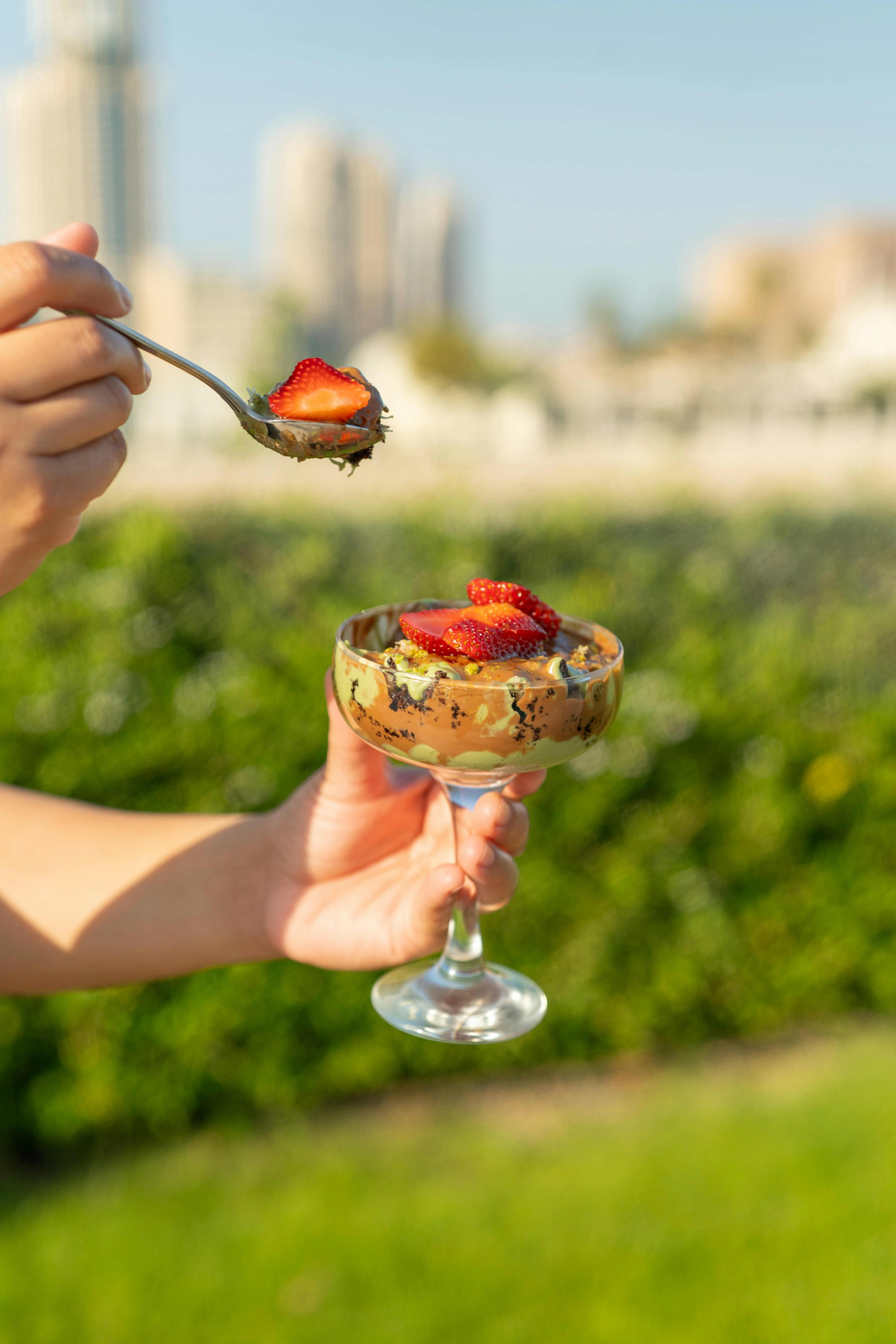 Strawberry Sunset: A Handful of Dessert in a Glass