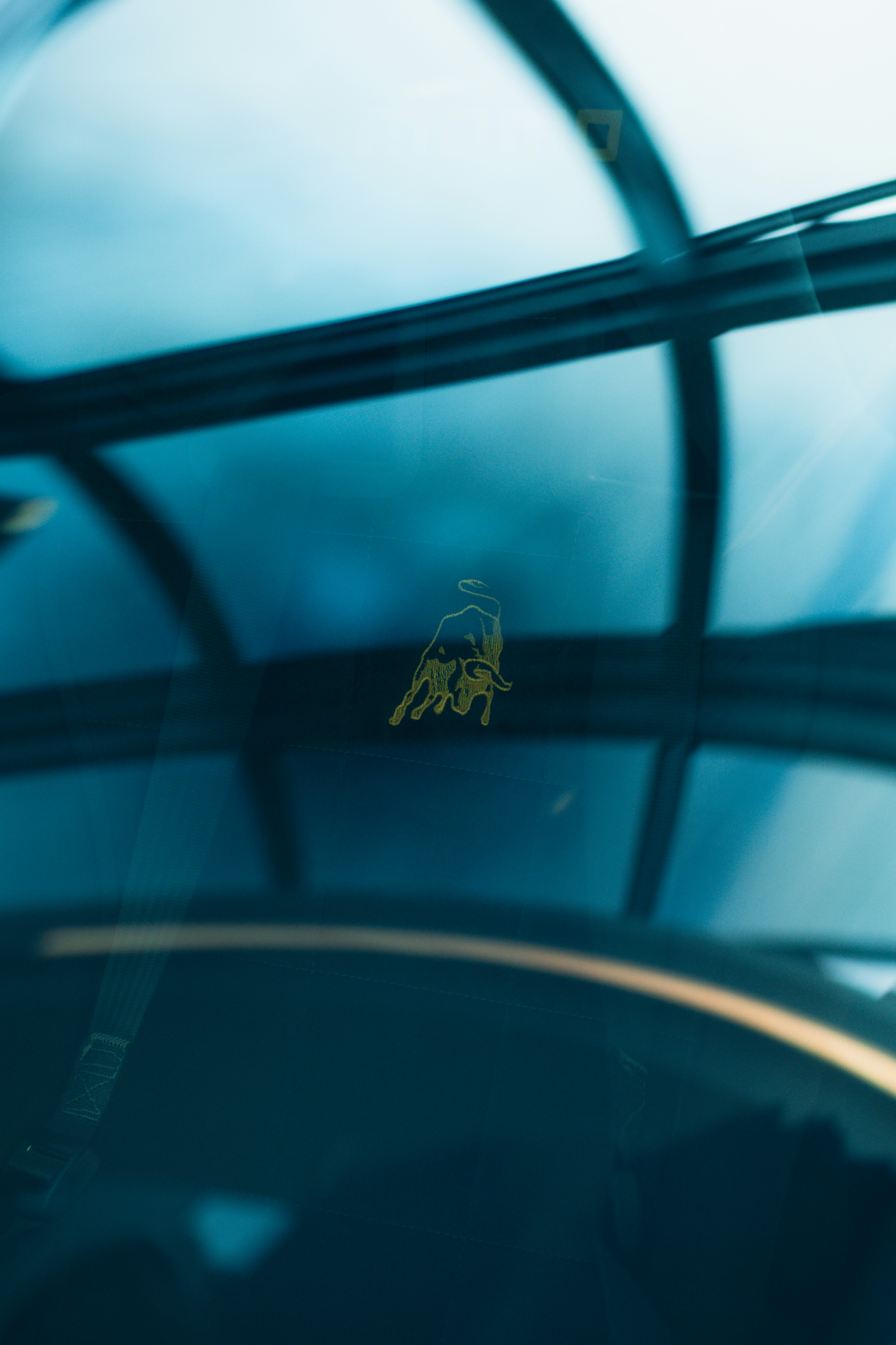 Golden Bull Amidst Blue Reflections