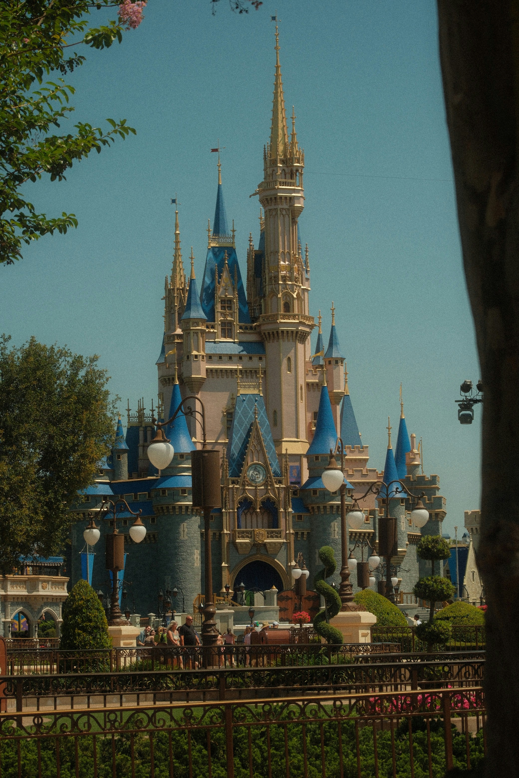 Azure Spires Rise: A Fairy-Tale Castle Against a Cerulean Sky