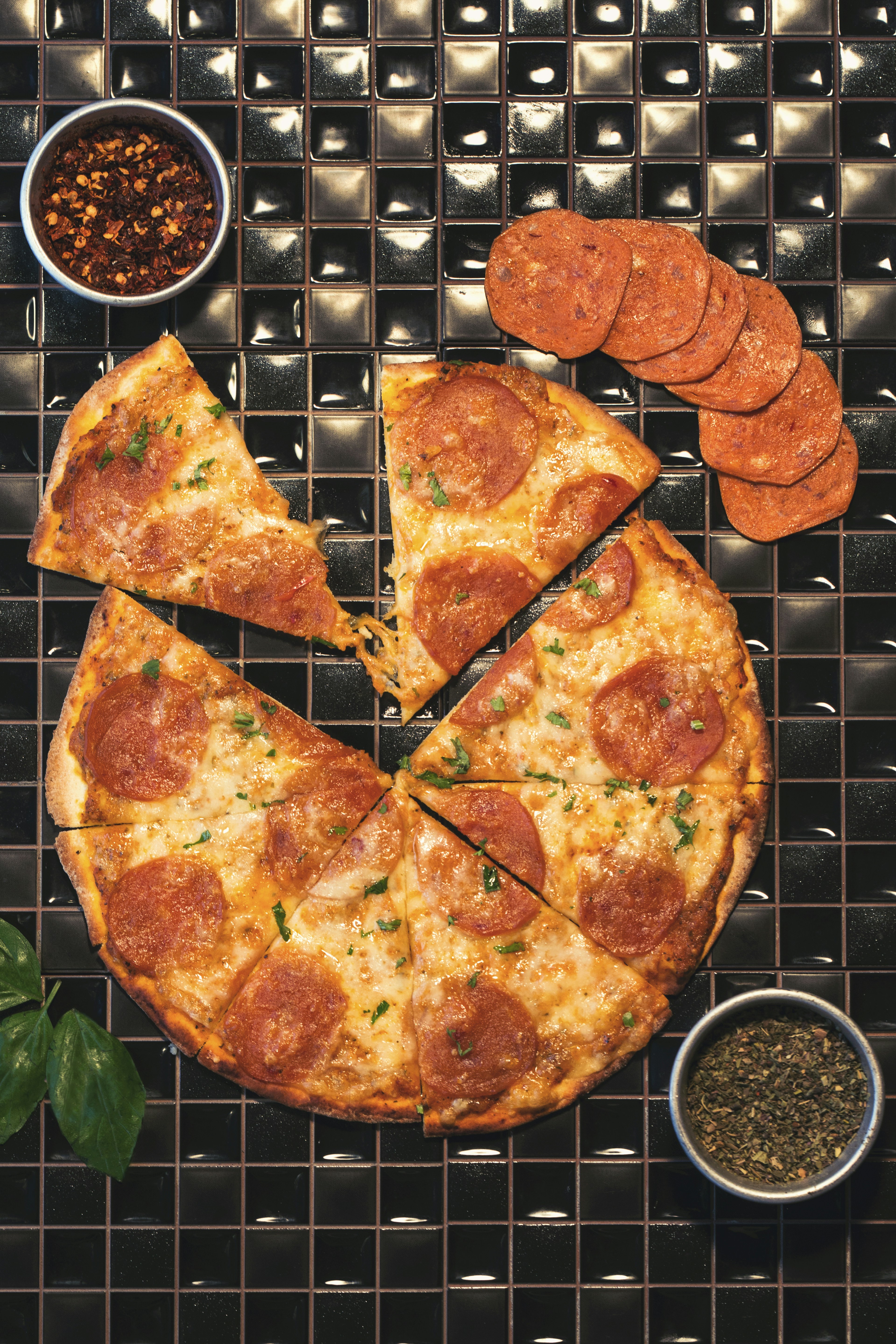 Pepperoni Rosette on a Glazed Grid