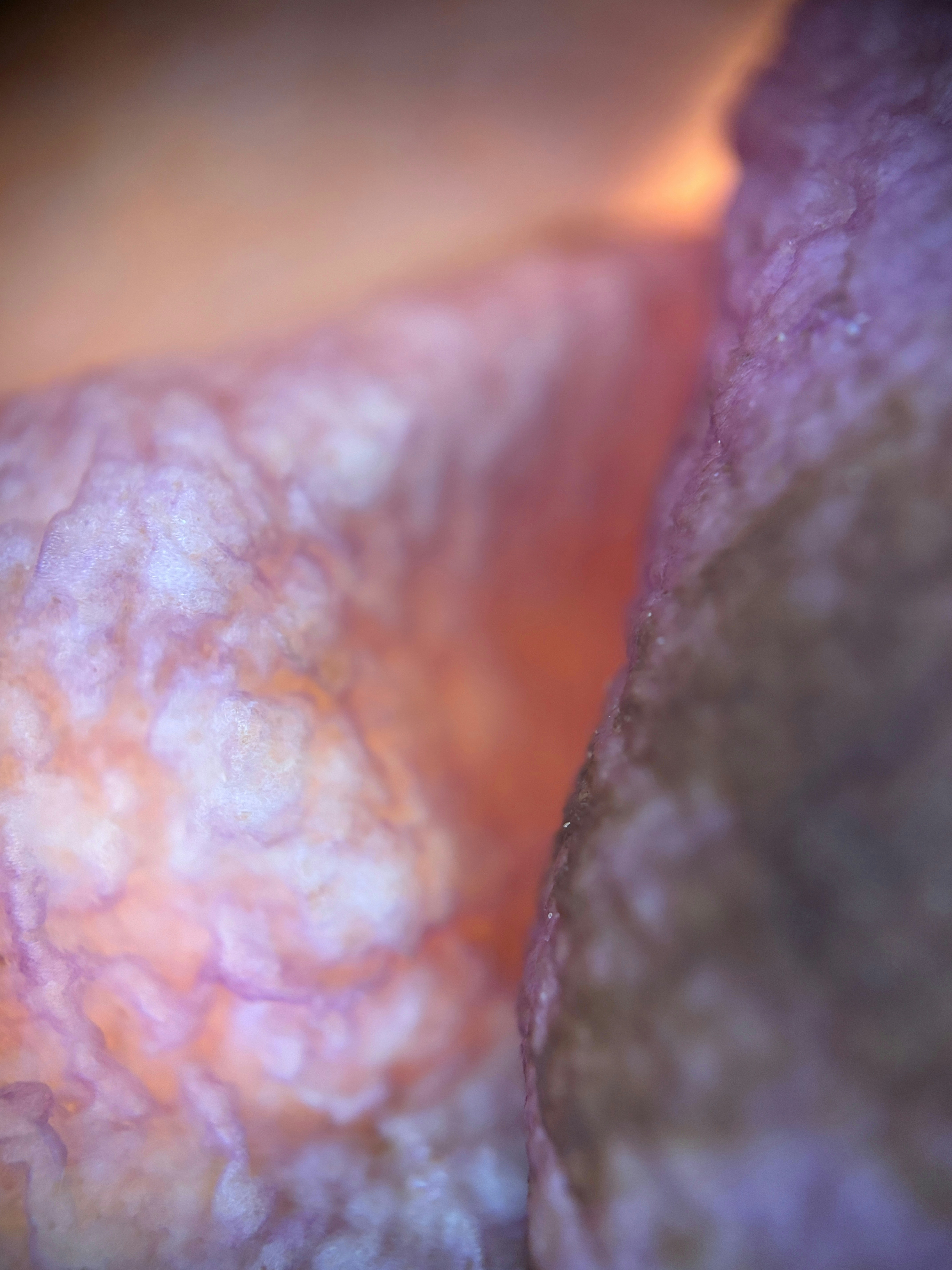 Close-up of Ultravivid Textures in a Deserted Rock Interior