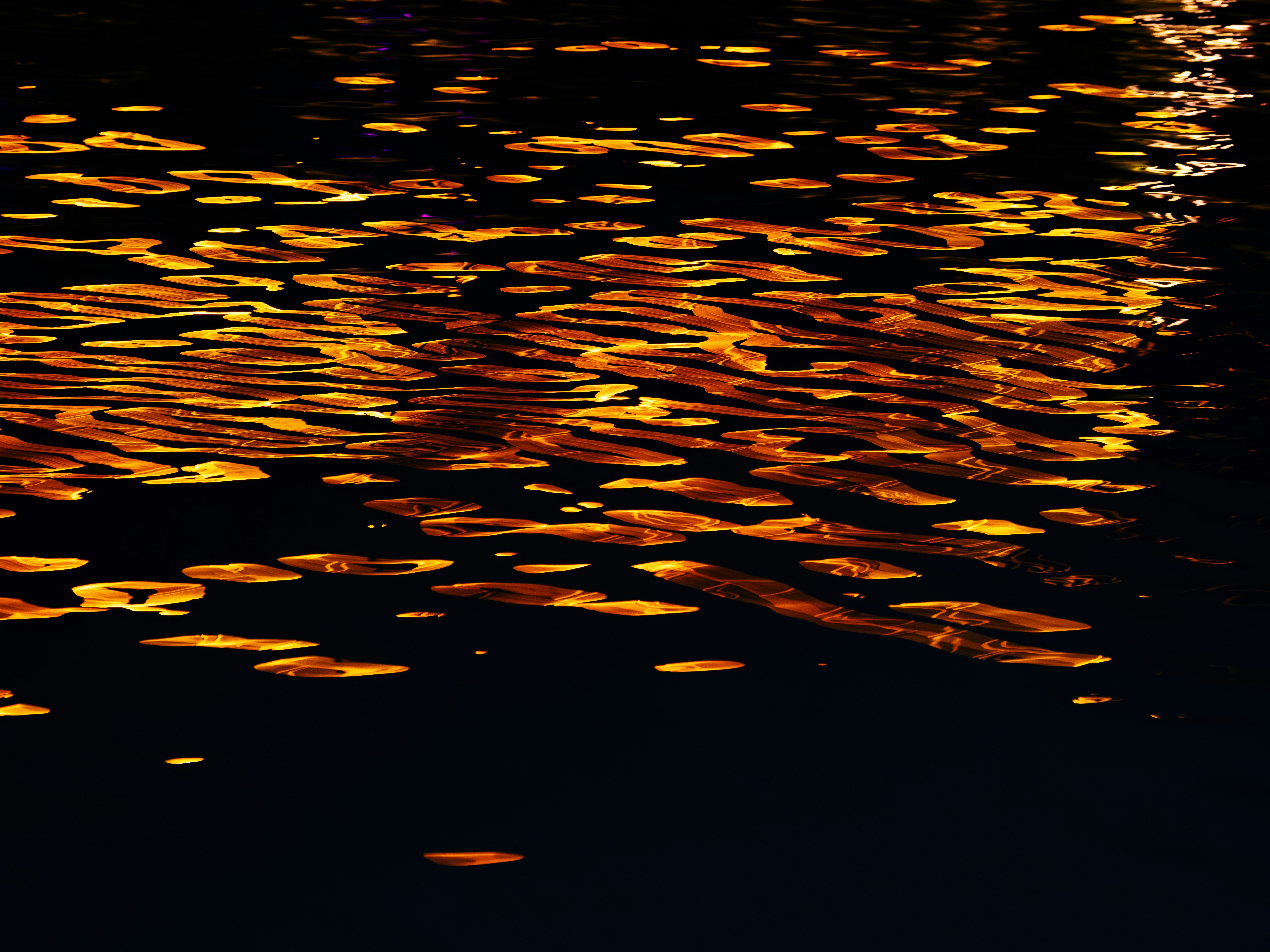 Dusk Ember Ripples: A Quiet Water Mosaic