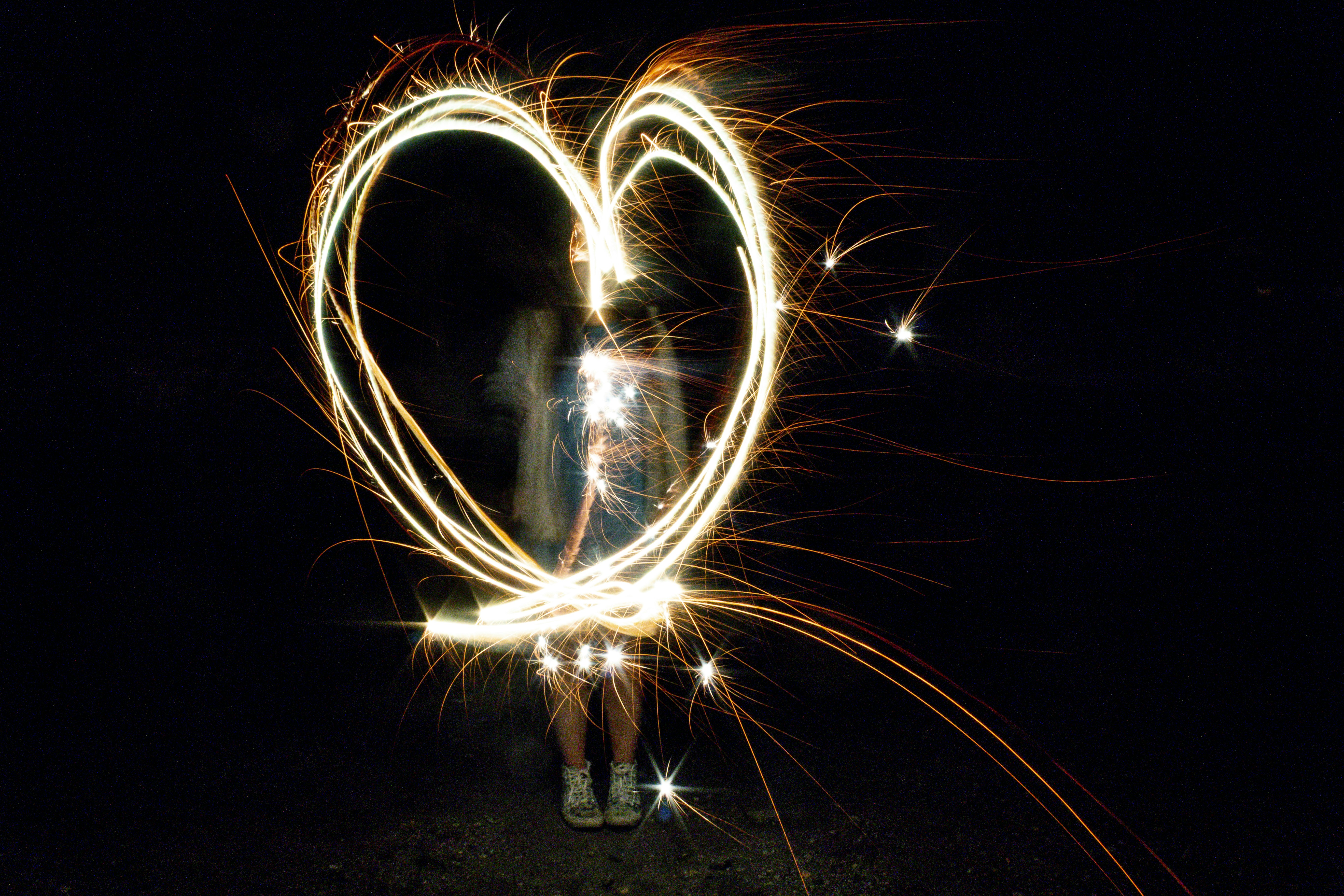 Illuminated Affection: A Heart in Motion