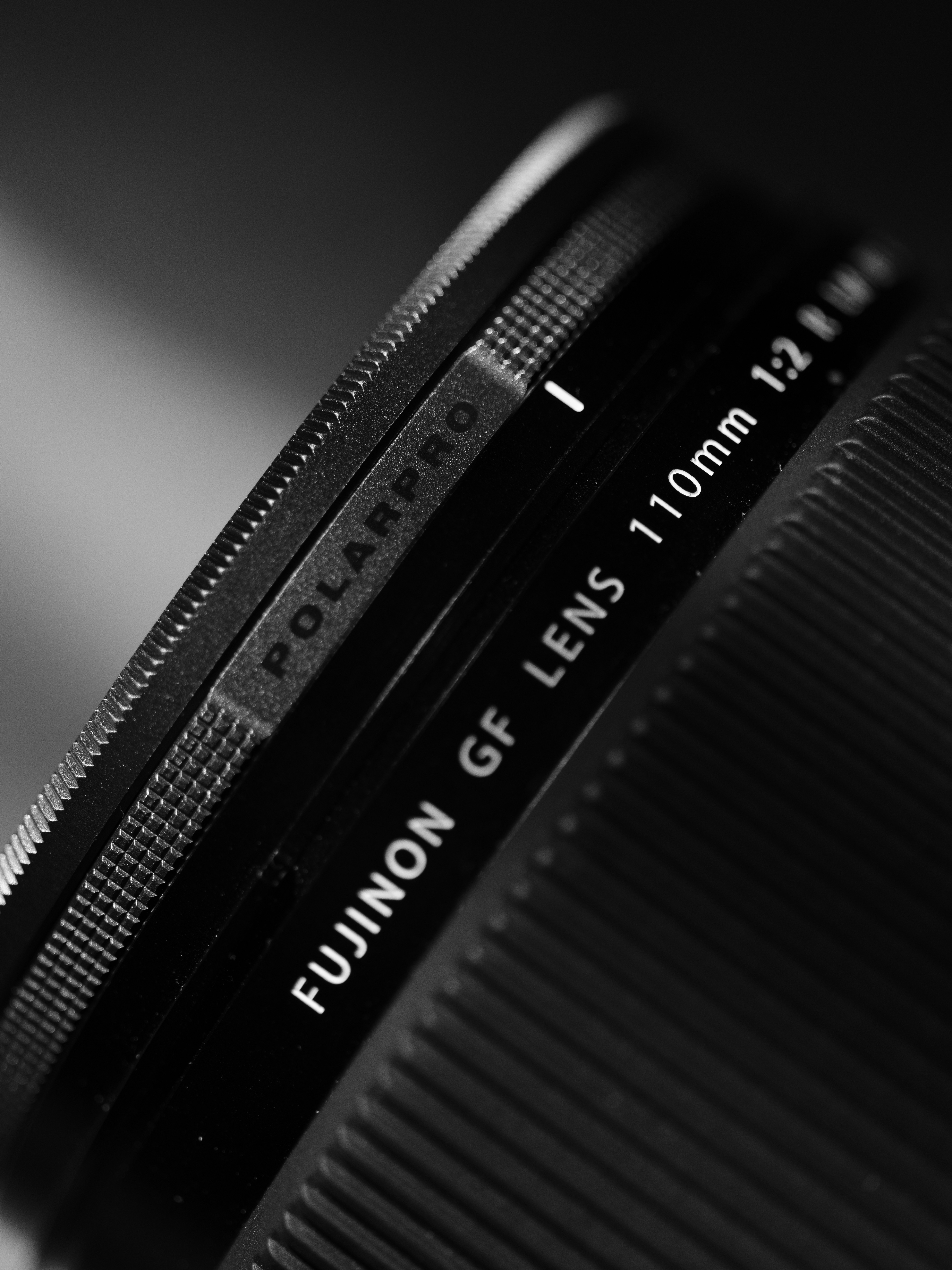 Detail in Steel: Close-Up of a FUJINON GF 110mm Lens Barrel