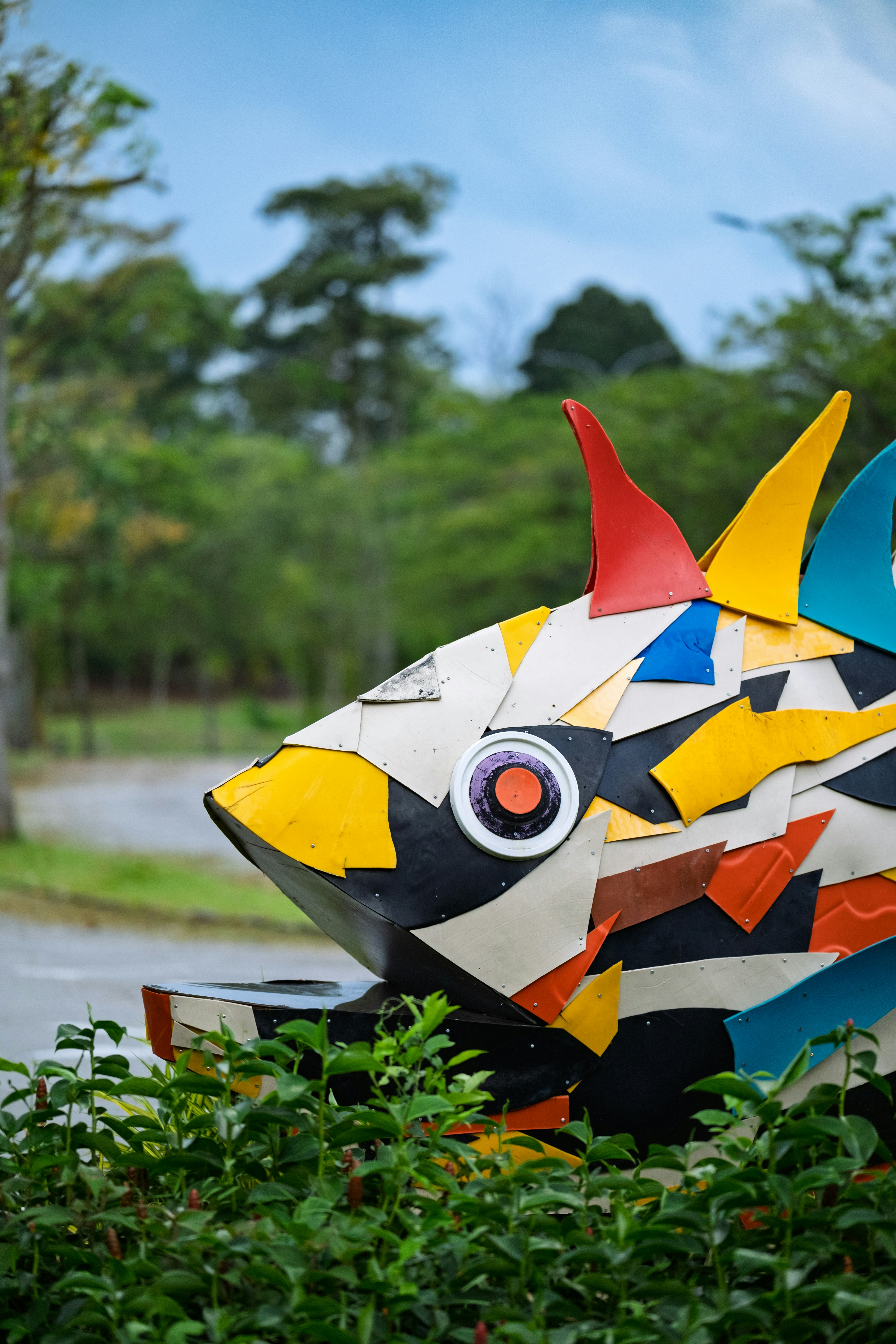 Scrap recycle material fish sculpt at bukit layang-layang