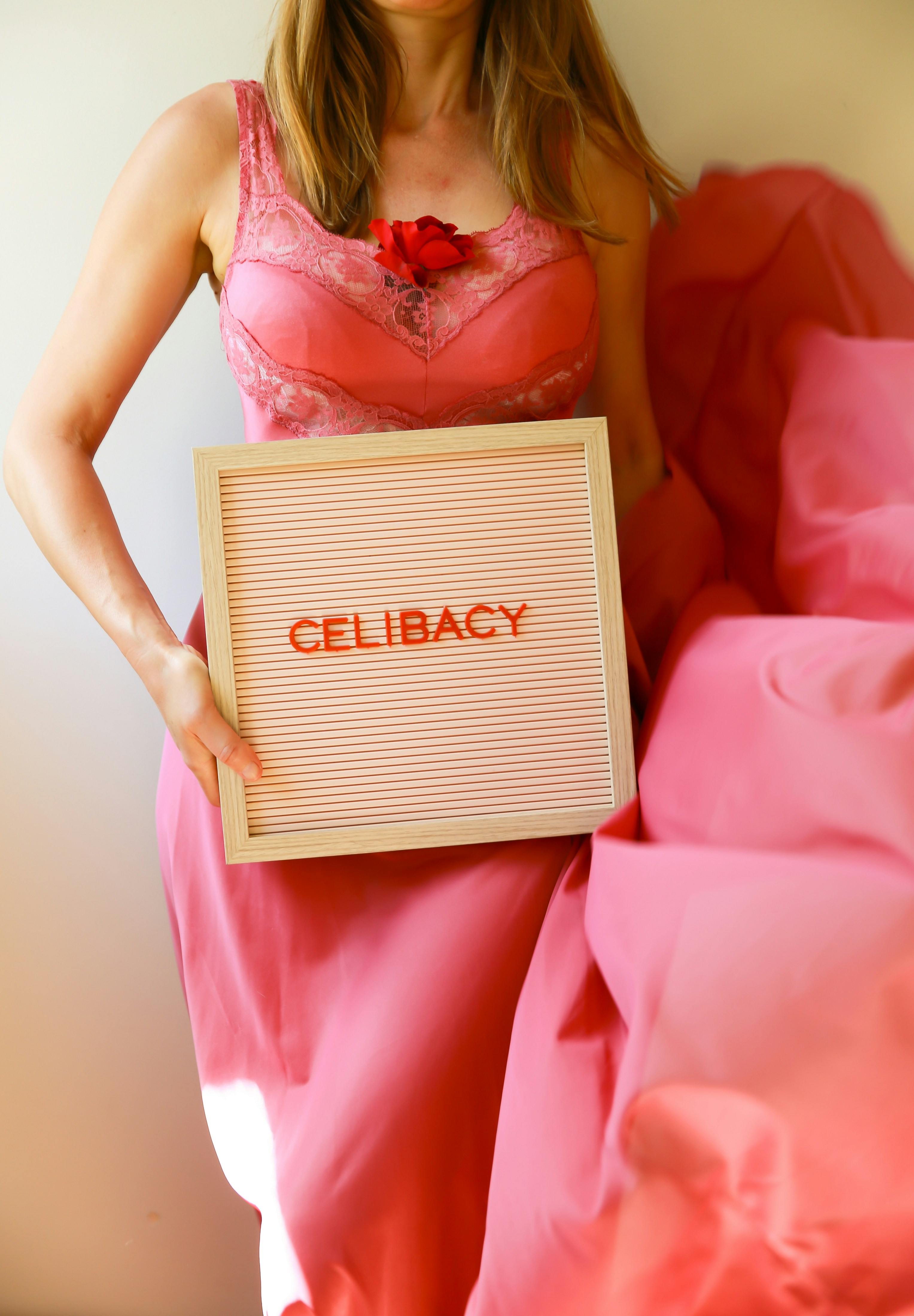 Woman holds a sign that reads "celibacy." photo – Free Woman Image on ...
