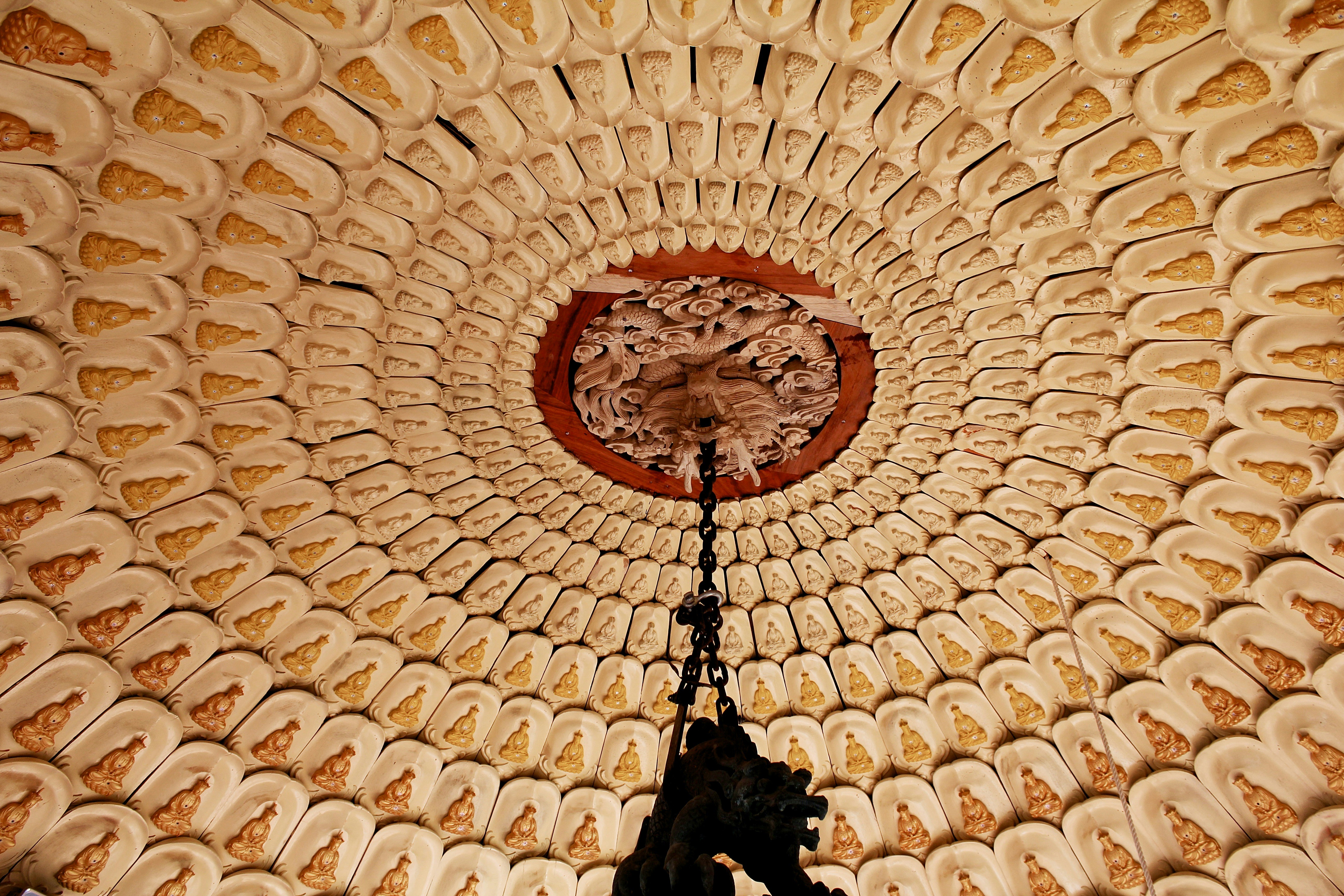 Circle of Reverence: The Dome's Radiating Figures Captured from Below