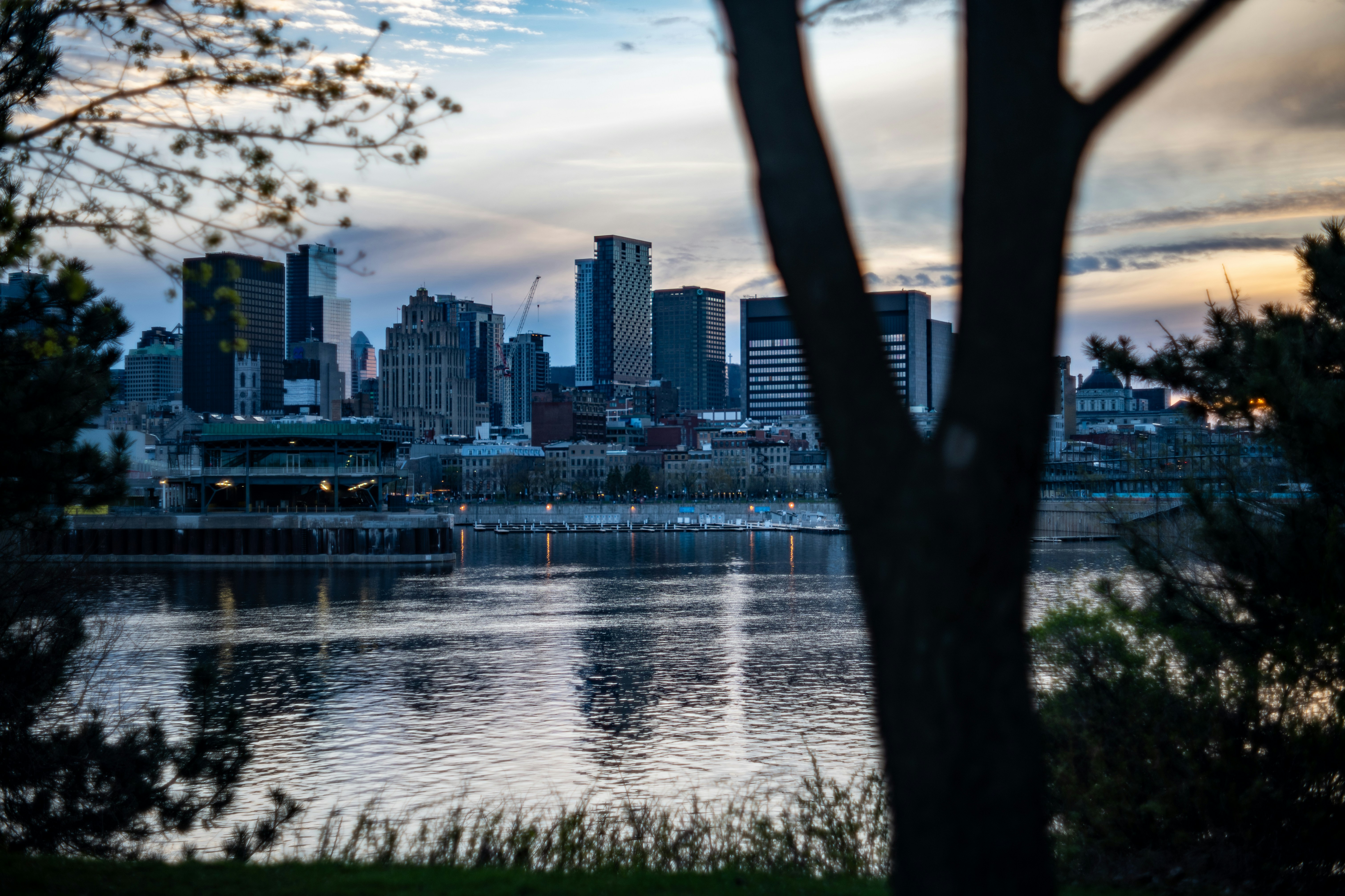 Urban Reflections at Dusk: A City in Transition