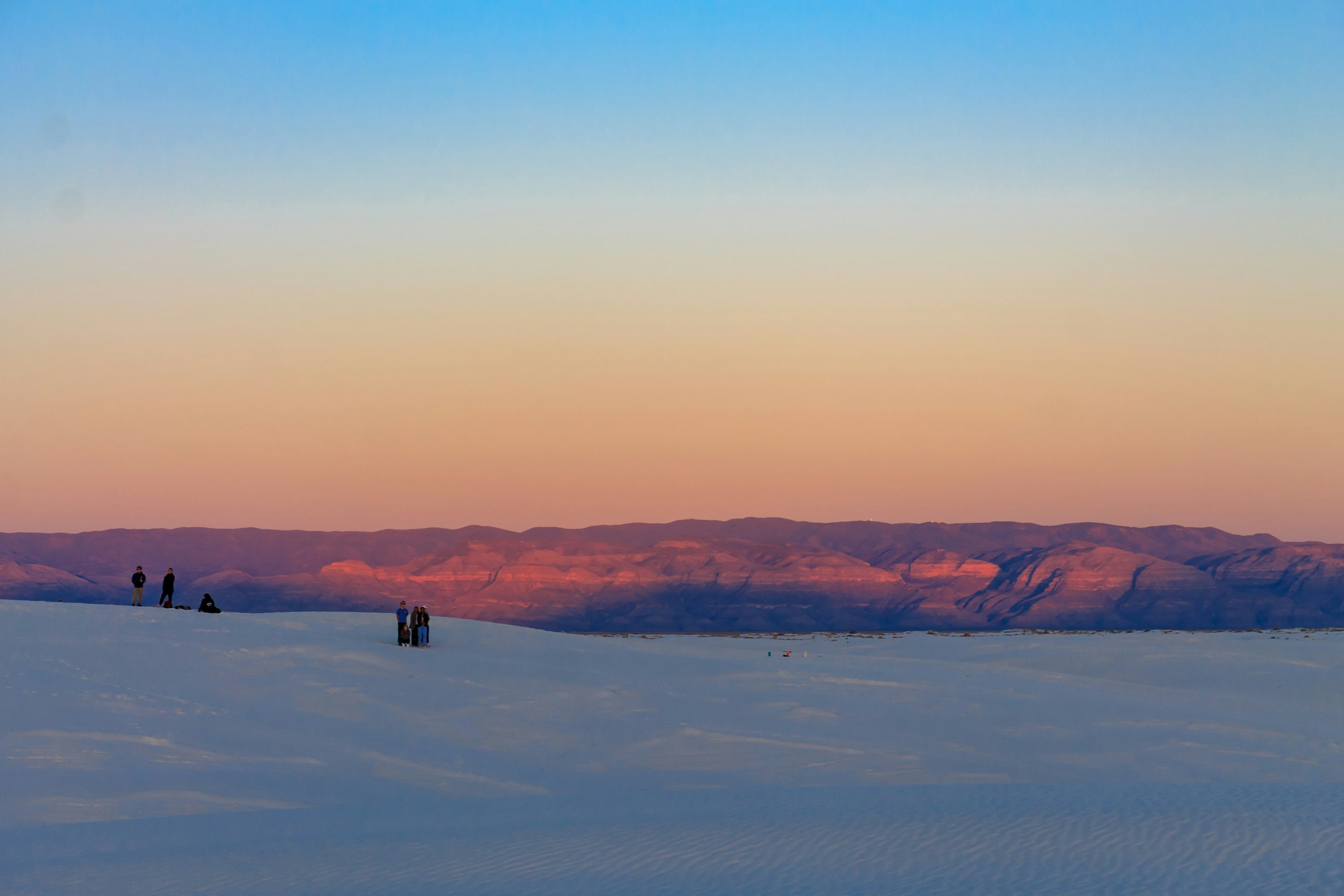 Ghosts on the Horizon: Silhouette Figures in a Winter Dusk