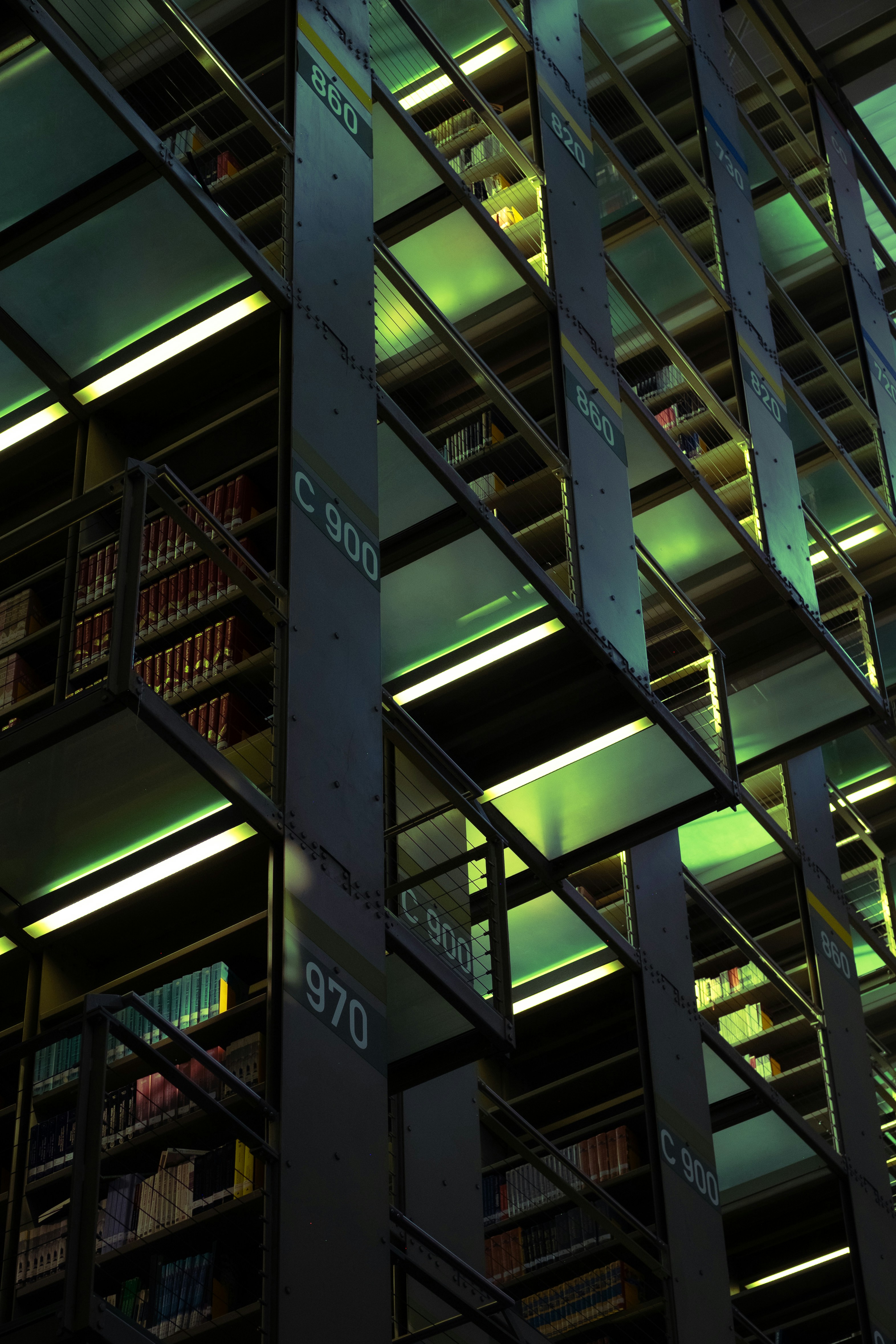 A modern library features bookshelves. photo – Free Architecture Image ...