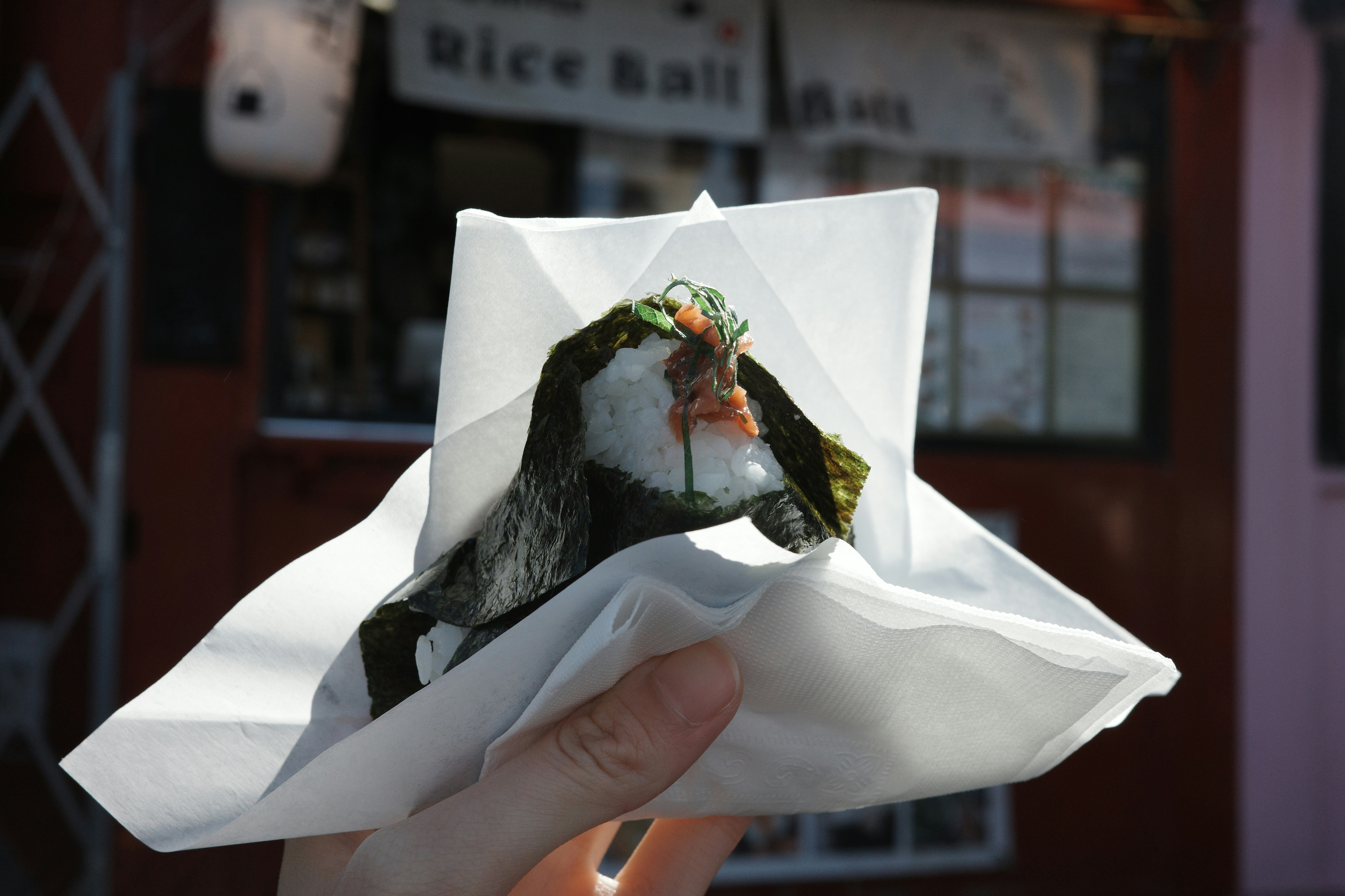 Nori Veil Handheld Onigiri at a Streetfront Rice Ball Shop