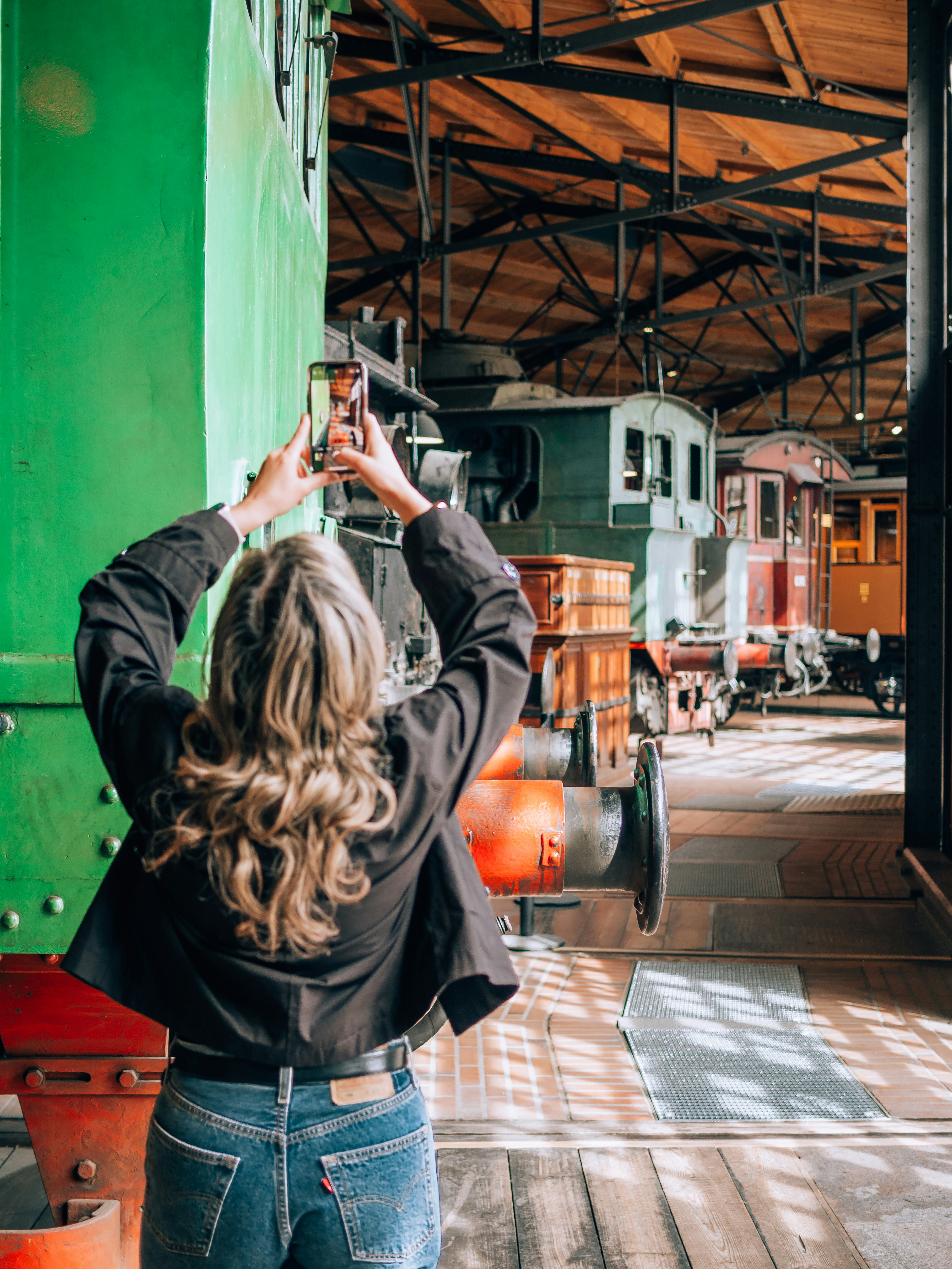 Portrait of a Visitor Capturing Train Heritage
